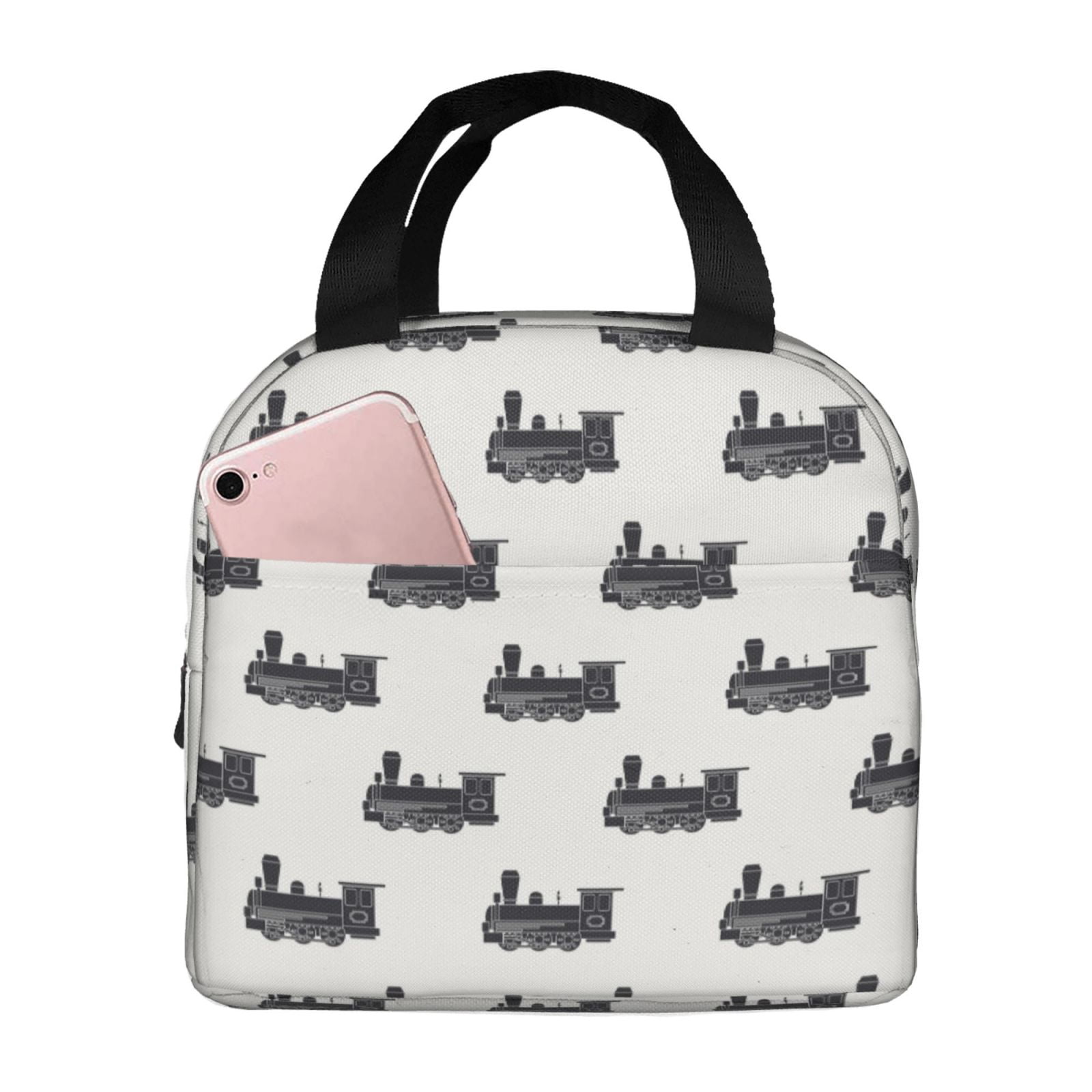 Lunch Box for Women Men funny Train Pattern Reusable Insulated Lunch ...