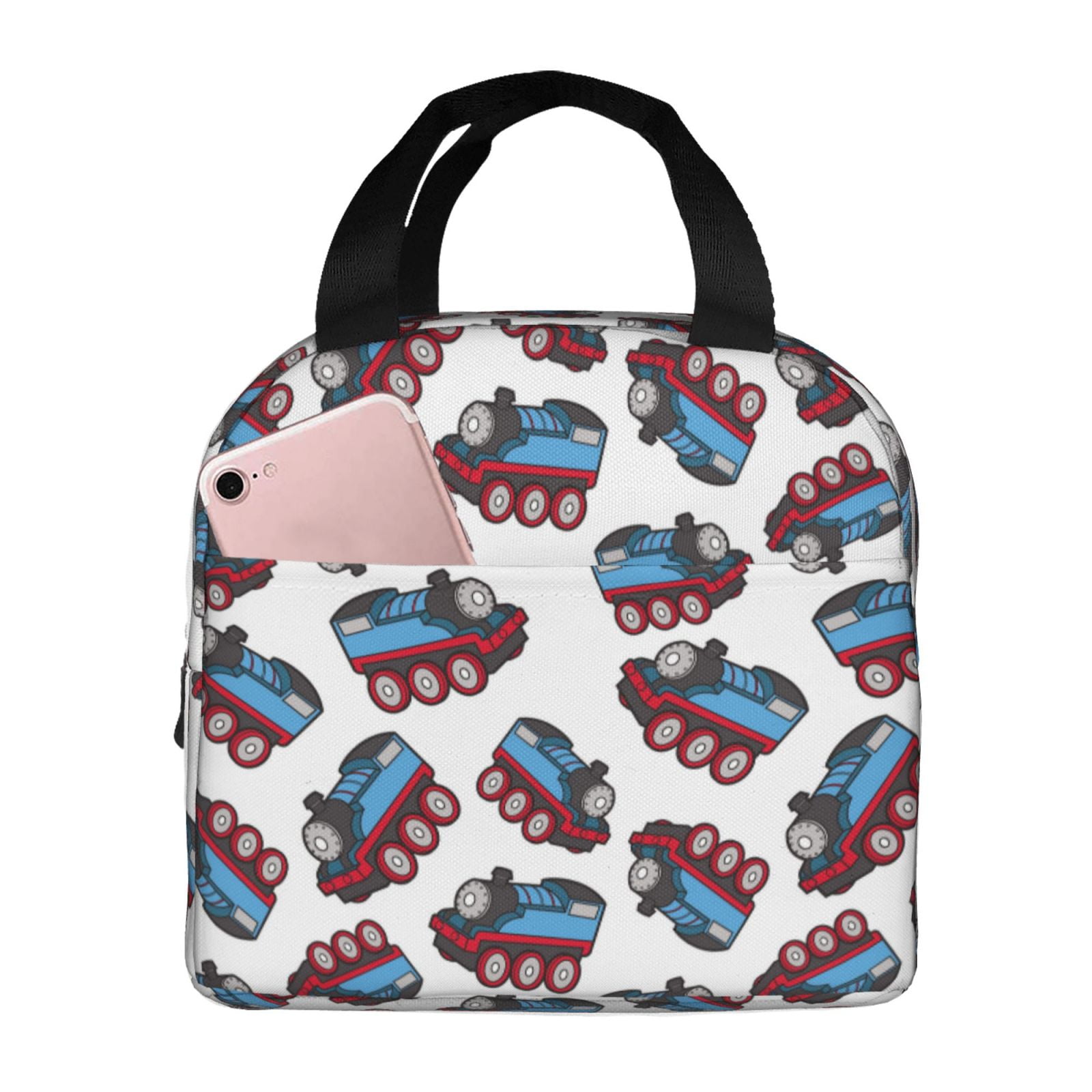 Lunch Box for Women Men red Train Pattern blue Reusable Insulated Lunch ...