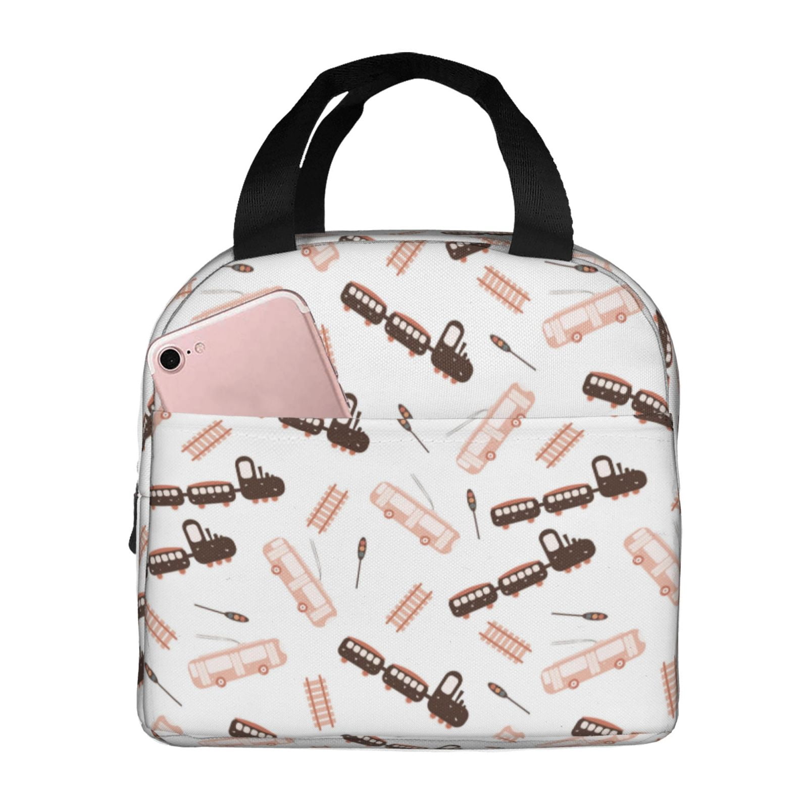 Lunch Box for Women Men traffic Train Pattern Reusable Insulated Lunch ...