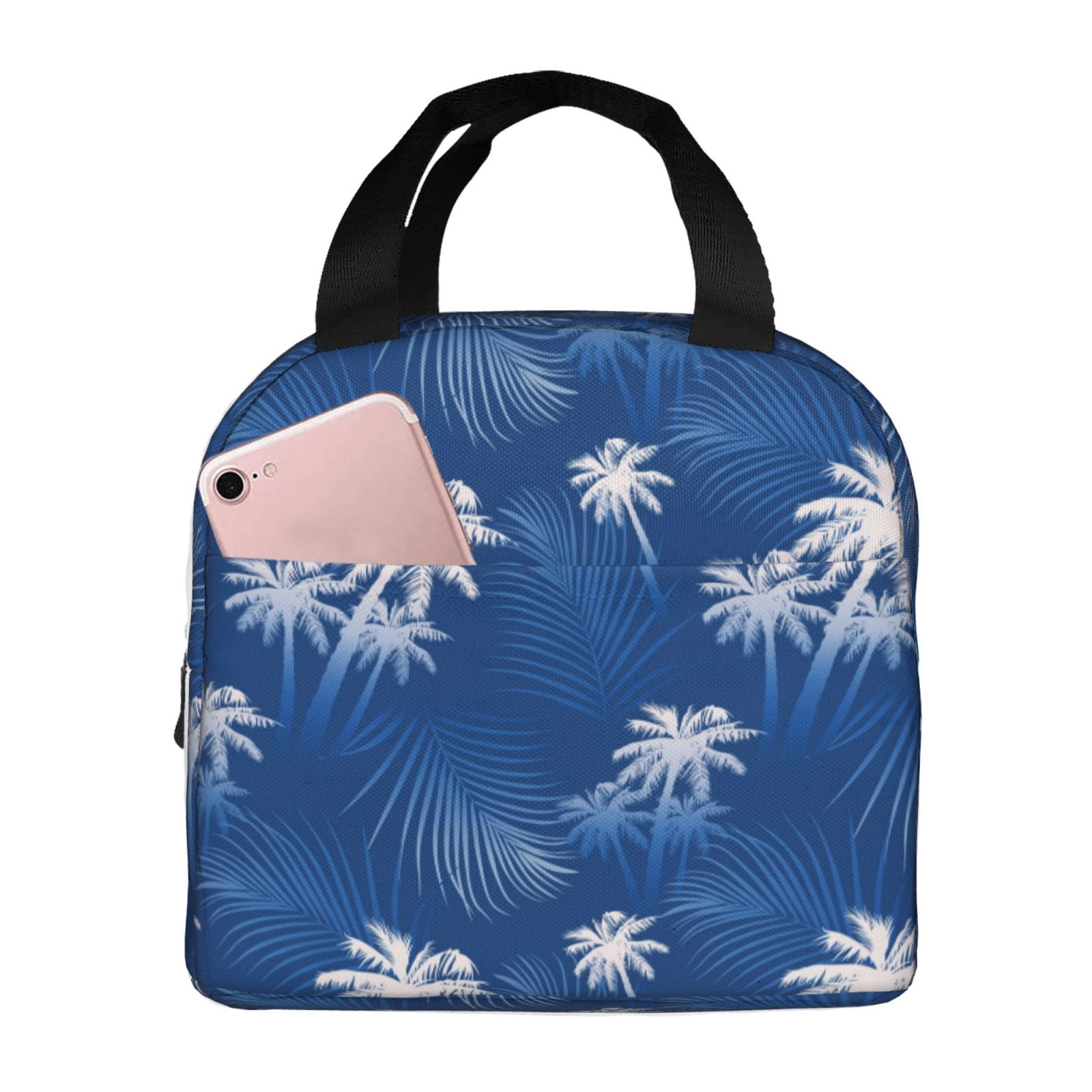 Lunch Box for Women Men white palm tree Reusable Insulated Lunch Bag ...