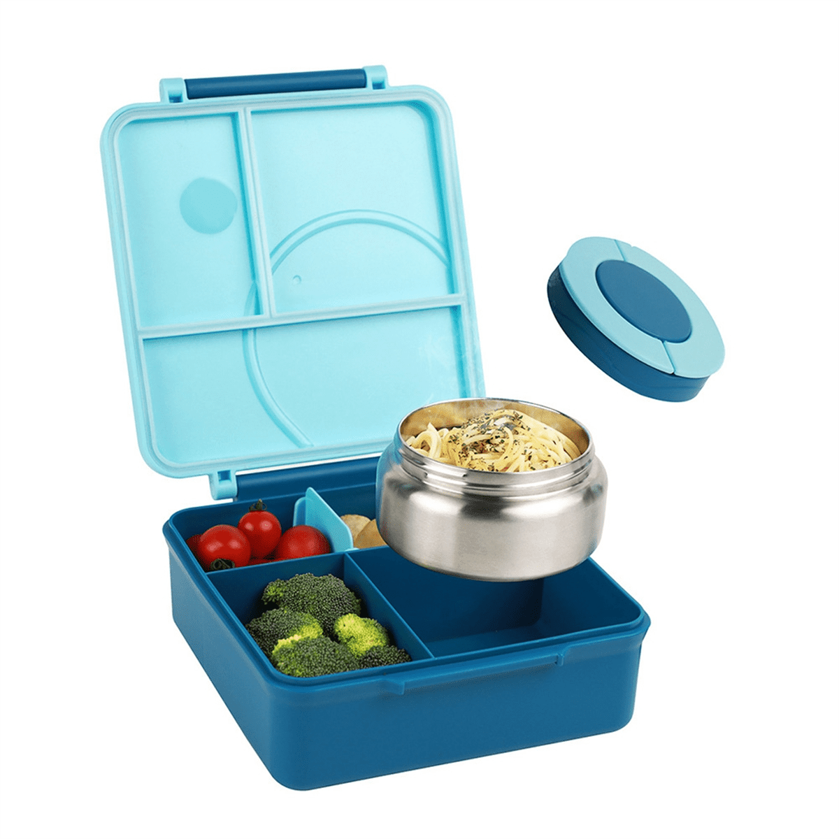 Lunch Box with Stainless Steel Bowl, Plastic Dinner Plate ...