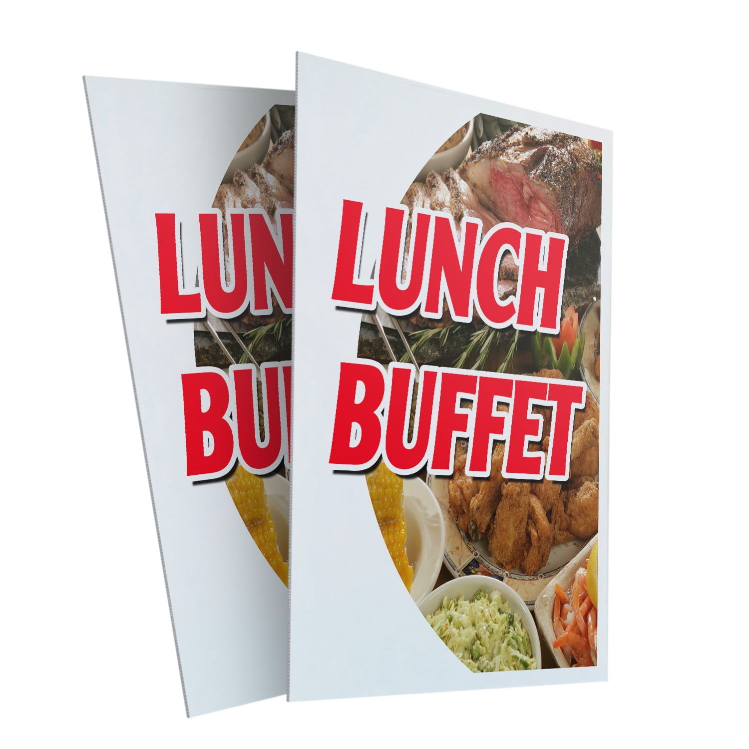 Lunch Buffet (2-PACK) 24" x 36" Plastic Signs | Sign Insert 4mm ...