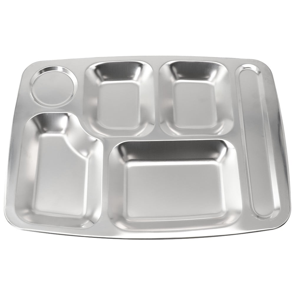 Lunch Container Dinner Plate Stainless Steel Divided Dinner Plate ...
