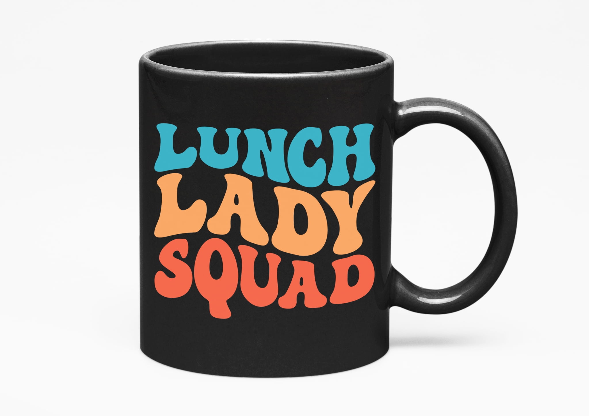 Lunch Lady Squad, School Cafeteria Themed, Groovy Retro Wavy Text Merch ...