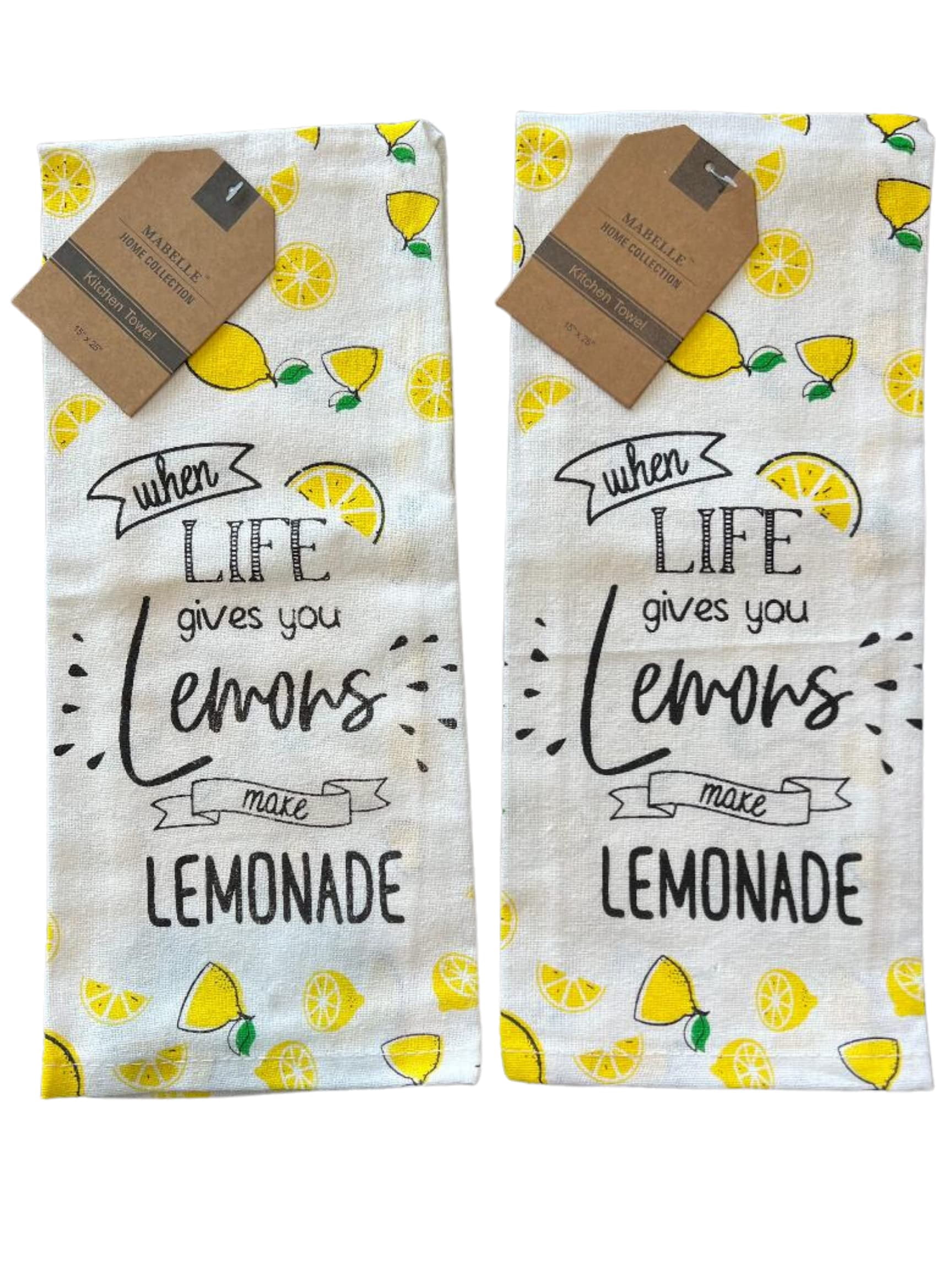 Lunch Money Set of 2 Lemons Themed Kitchen Towels Hand Towels Spring ...