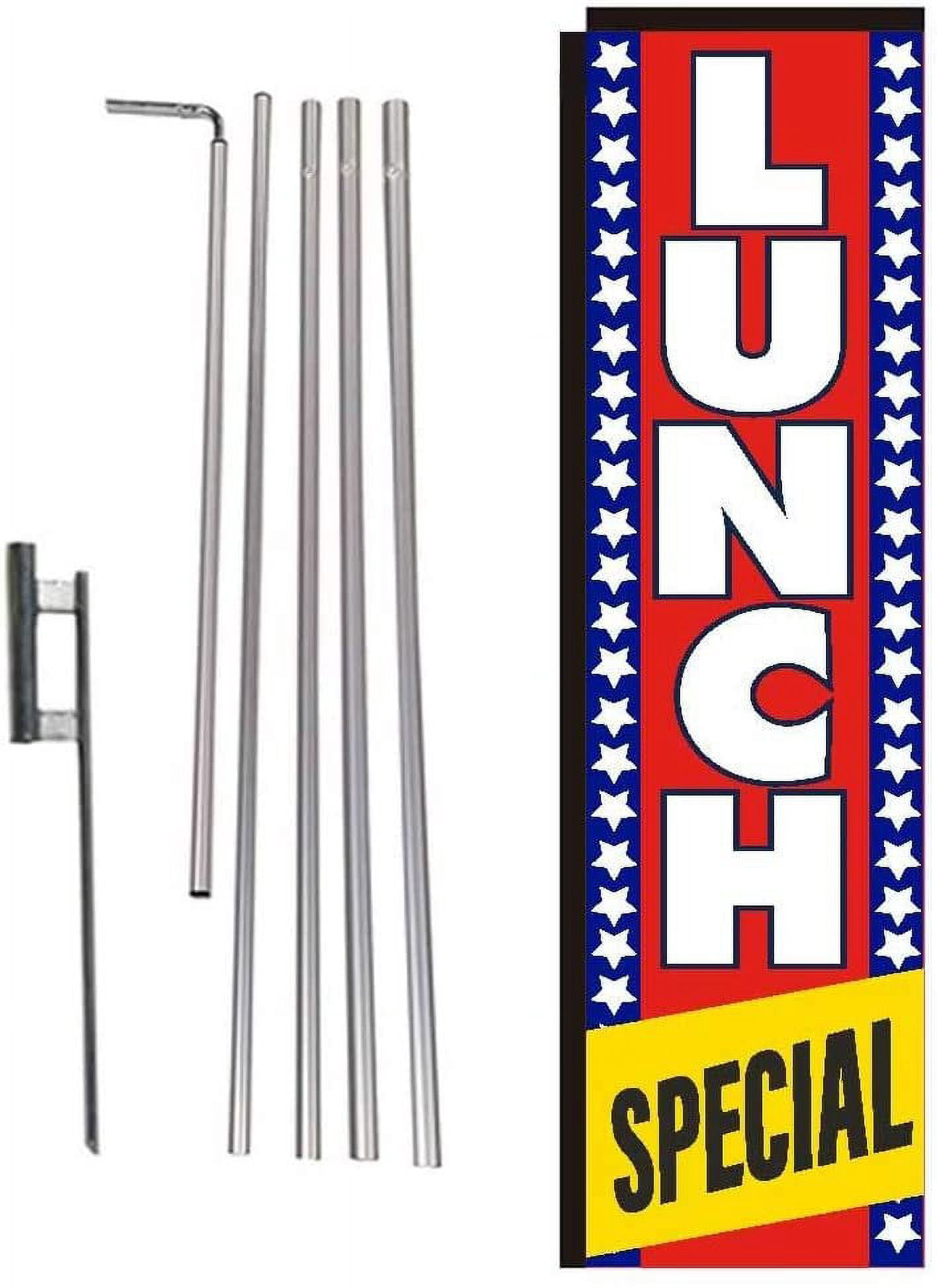 Lunch Special Restaurant Rectangle Feather Banner Flag Sign with Pole ...