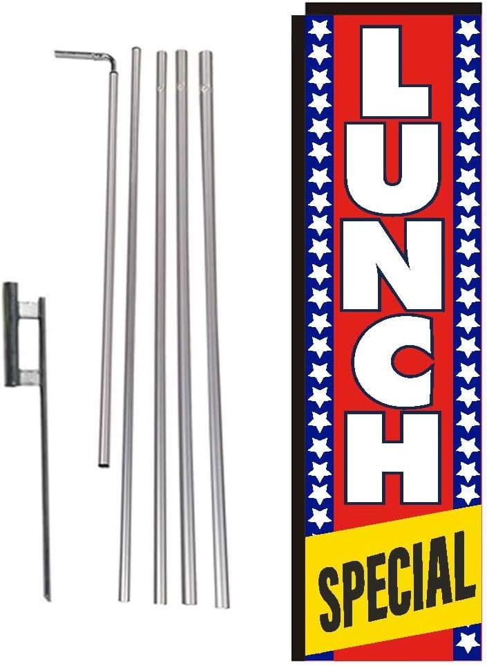 Lunch Special Restaurant Rectangle Feather Banner Flag Sign with Pole ...