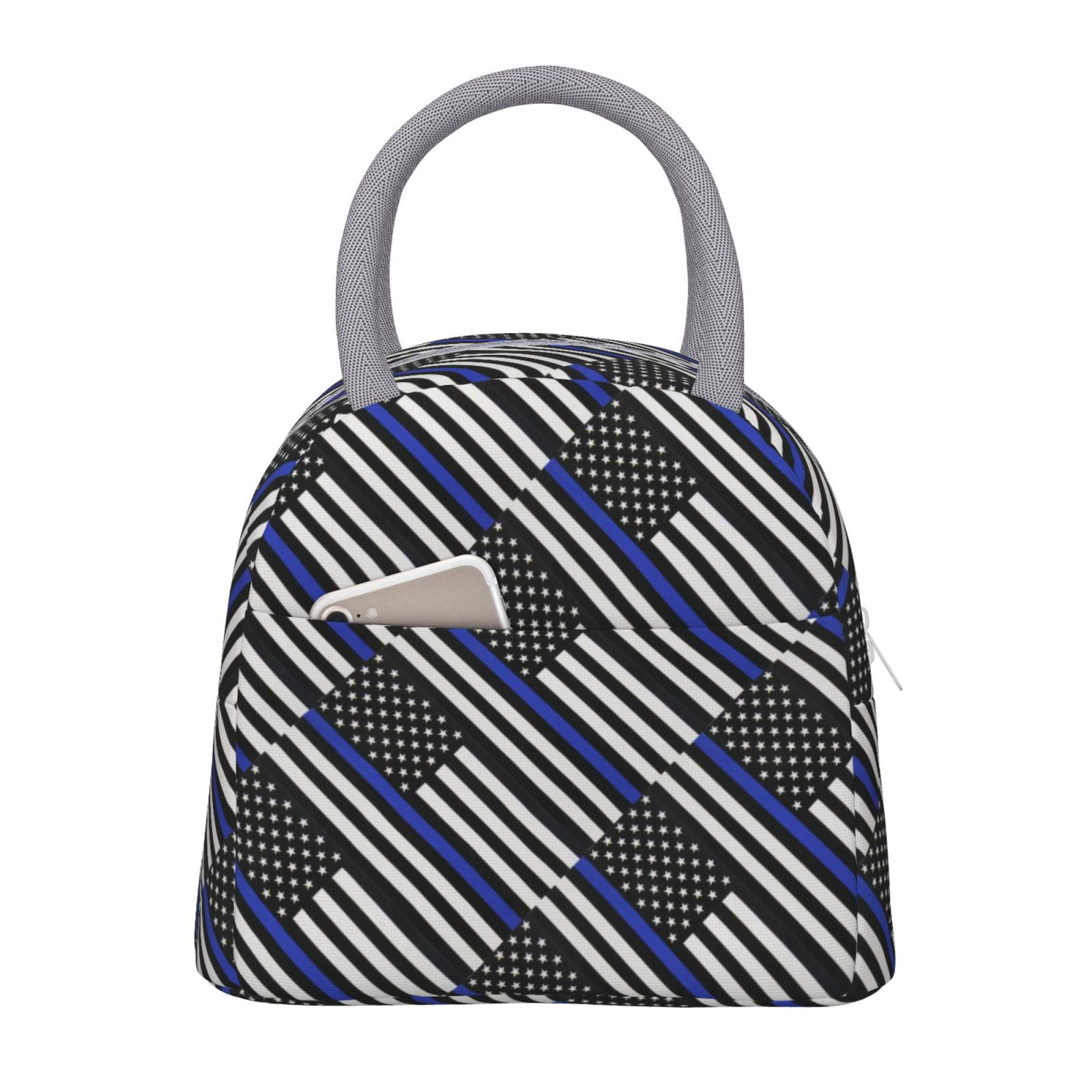 Lunch Tote Bag Thin Blue Line Flag Trendy Lightweight Reusable Stylish ...