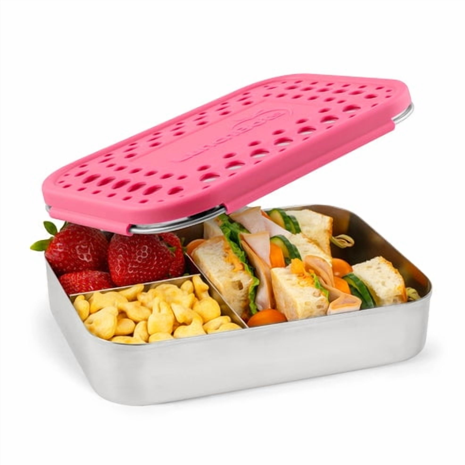 LunchBots Large Trio 3-Section Stainless Steel Lunchbox - Bento for ...