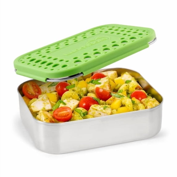 LunchBots Uno Stainless Steel Container, Green Dots, Eco-Friendly, BPA ...