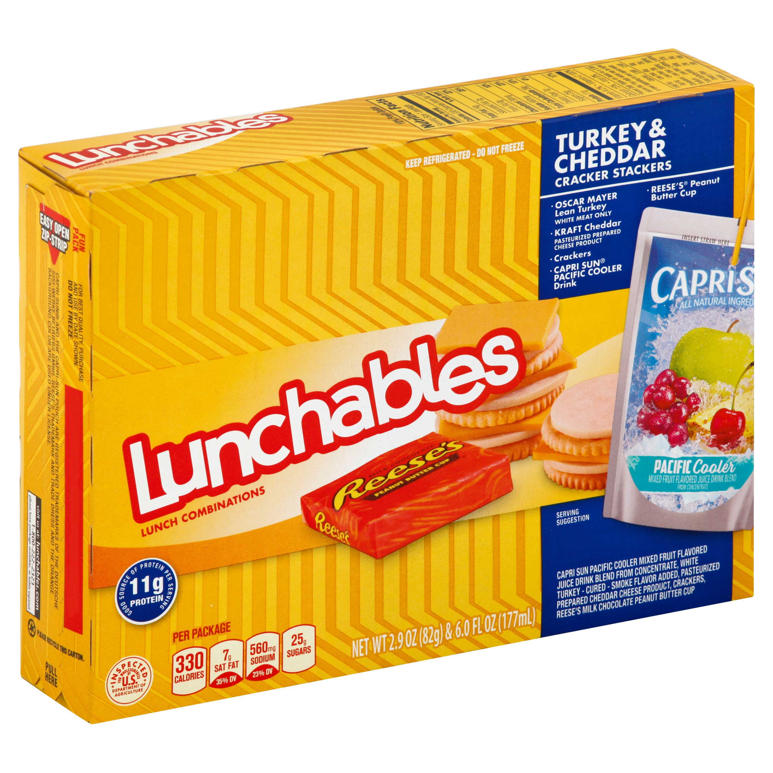 Lunchable Turkey and Cheddar Cracker Stackers with Capri Sun, 8.9 Ounce ...