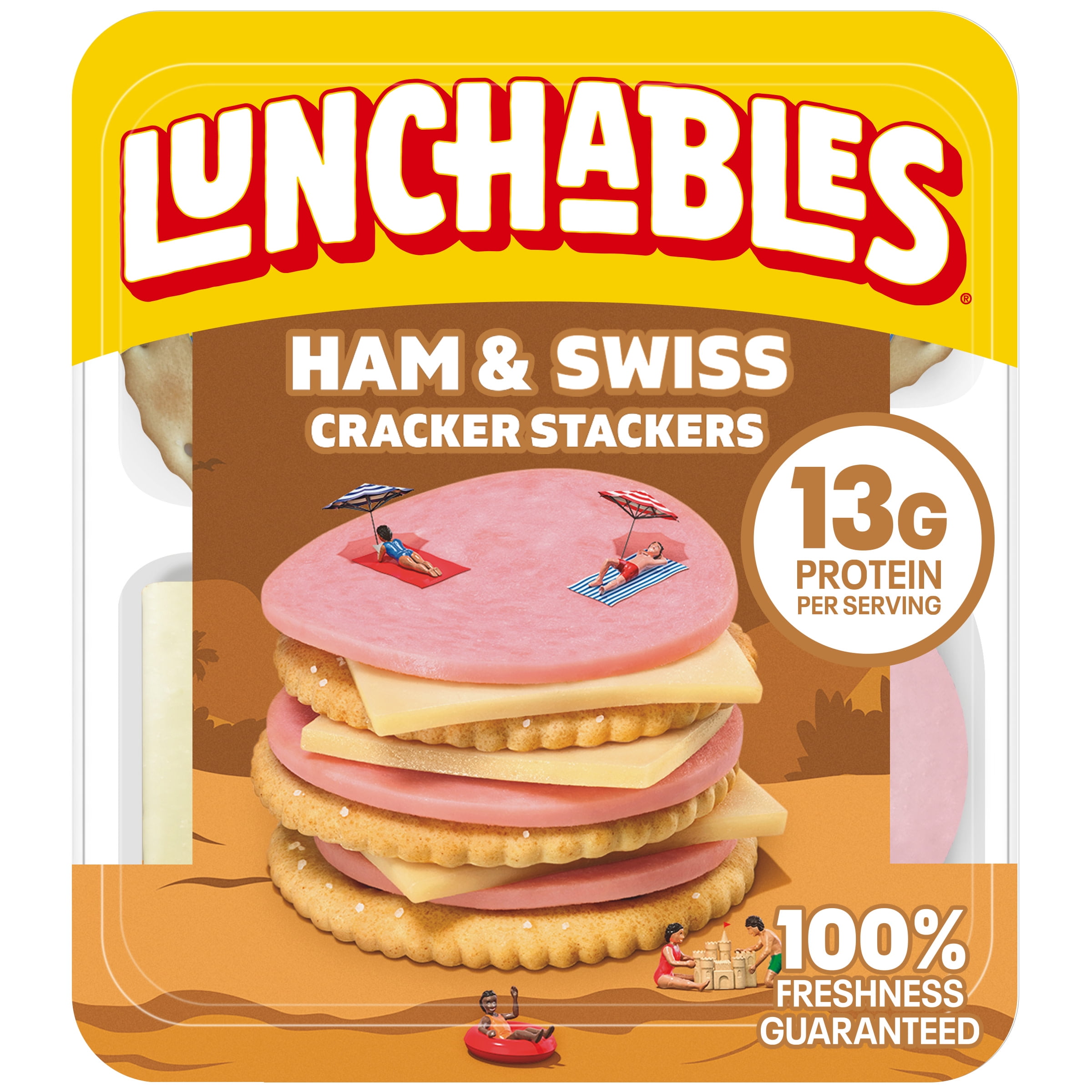 Lunchables Ham and Swiss Cracker Stackers, 3.2 oz Tray - Walmart.com