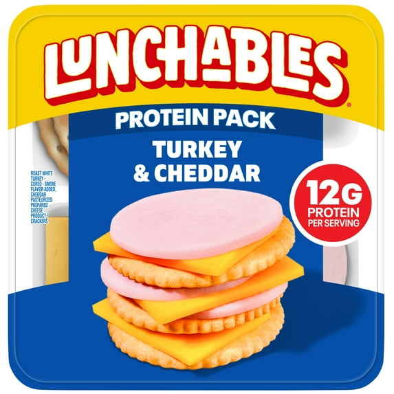 Lunchables Turkey & Cheddar Protein Pack, 3.2 oz Pack - Walmart.com