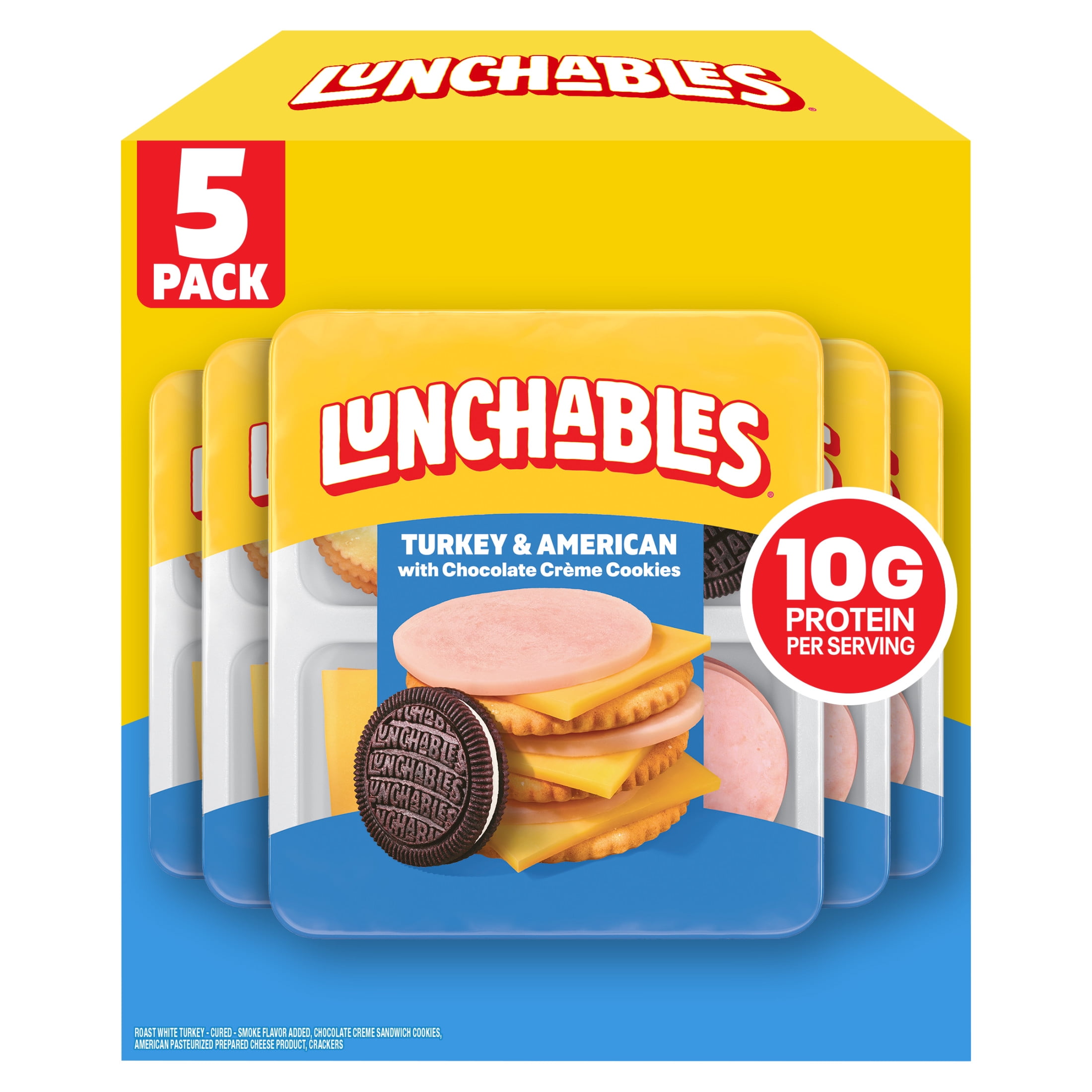 Lunchables Turkey & American with Chocolate Creme Cookies, 5 ct Pack, 3 ...