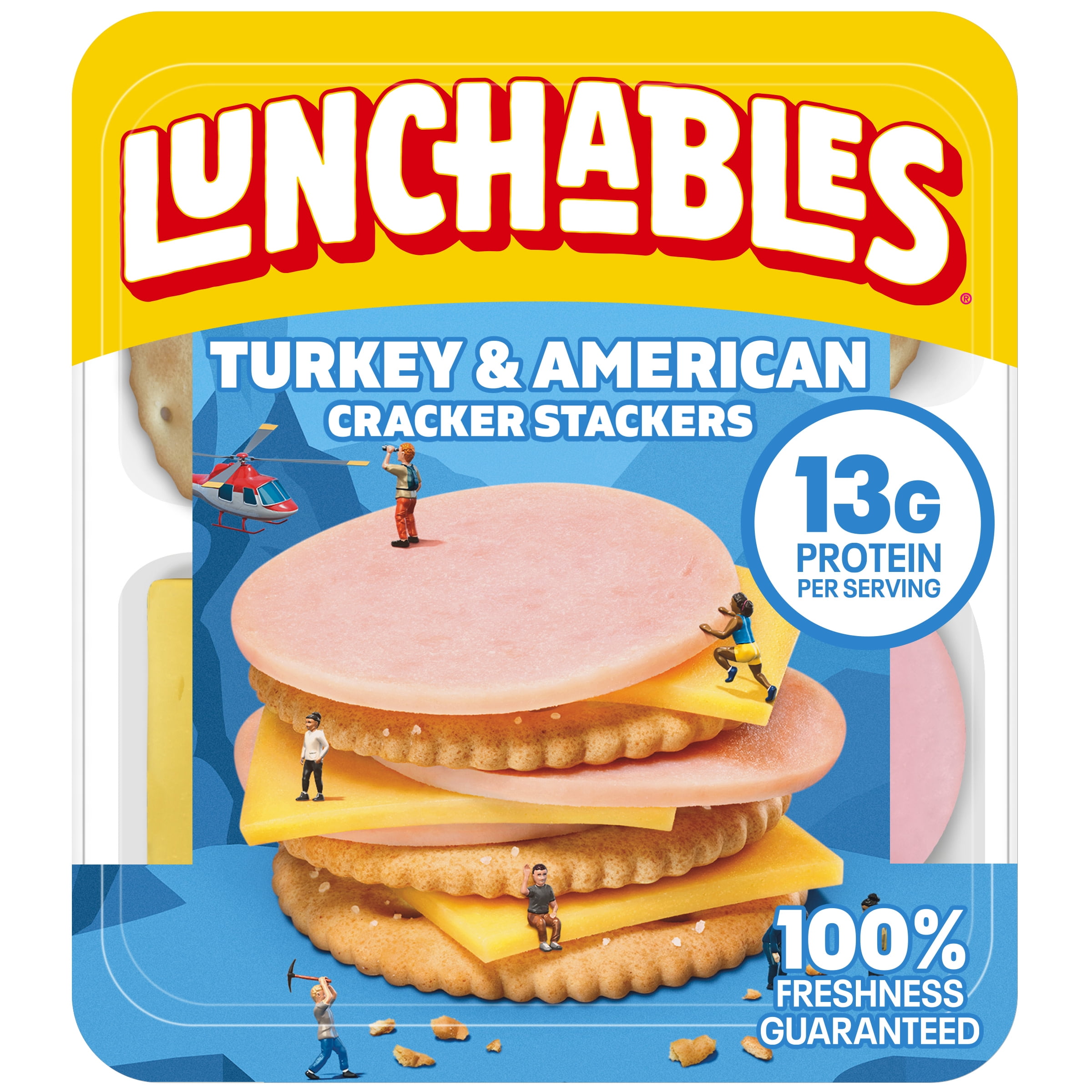 Lunchables Turkey and American Cracker Stackers Snack Kit, 3.2 oz Pack ...