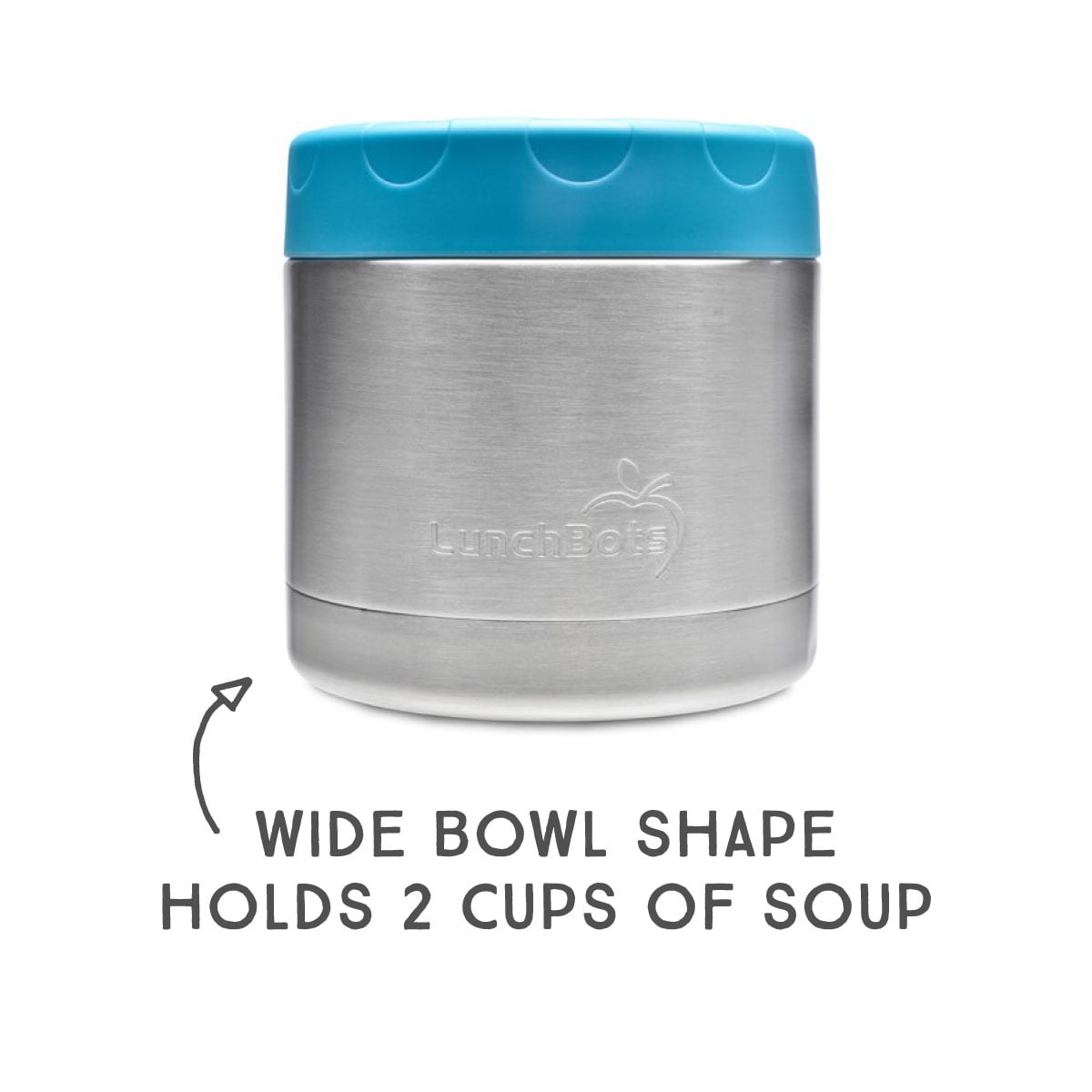Lunchbots, Soup Food Storage Jar, Aqua, Triple Insulated, 2-cup ...