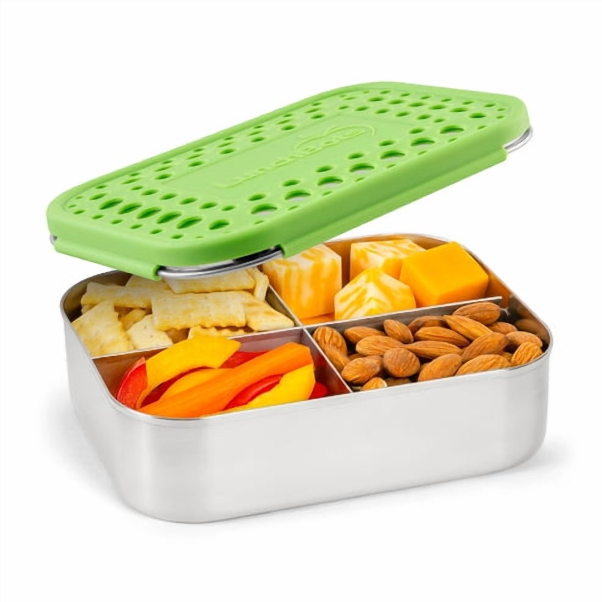 LunchBots Bento Box - 4-Compartment Stainless Steel Food Container ...