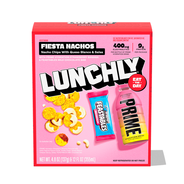 Lunchly Meal Kit, Fiesta Nachos with Feastables Chocolate and Prime ...