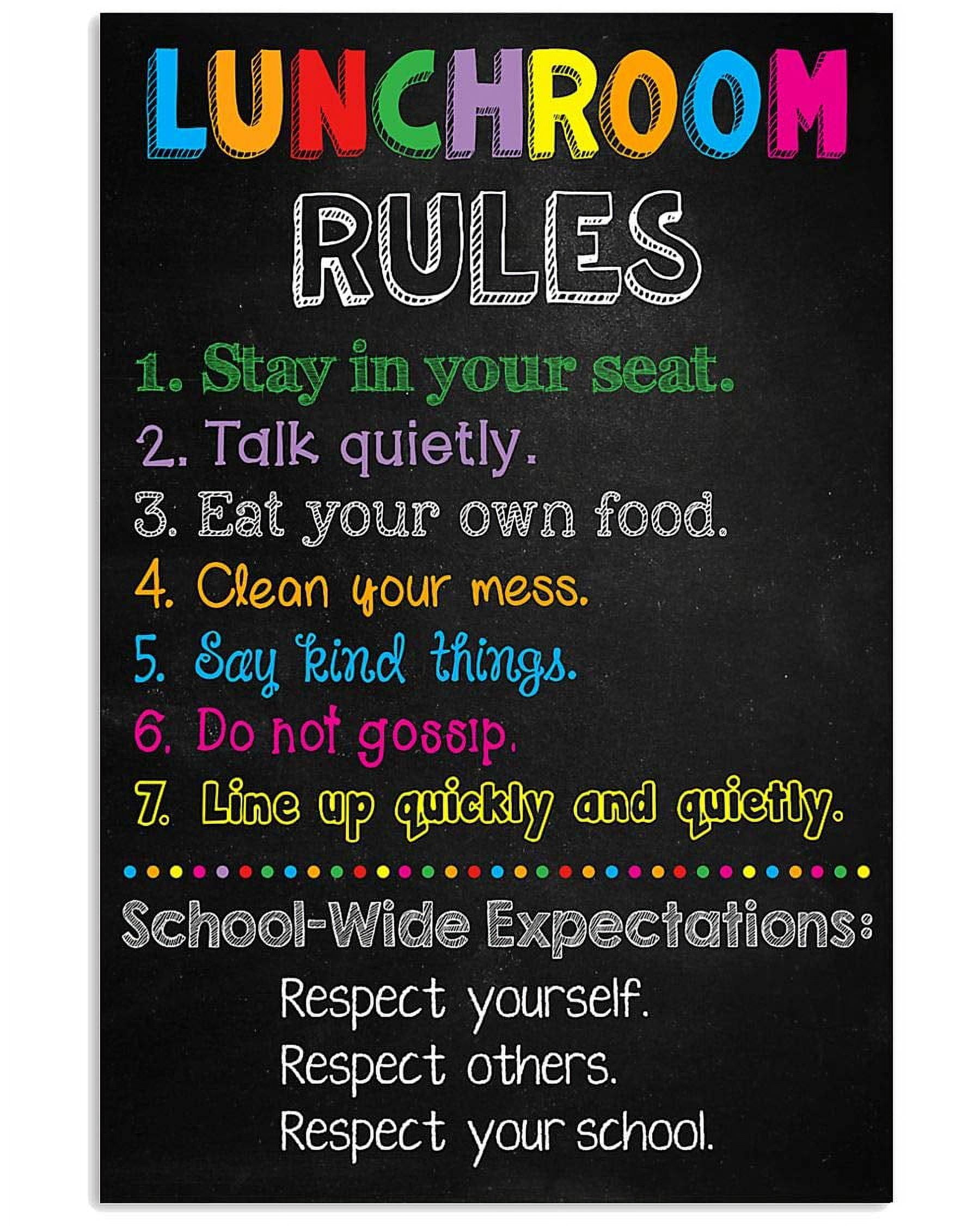 Lunchroom Rules Metal Signs Vintage Restaurant Decor School- Wide ...