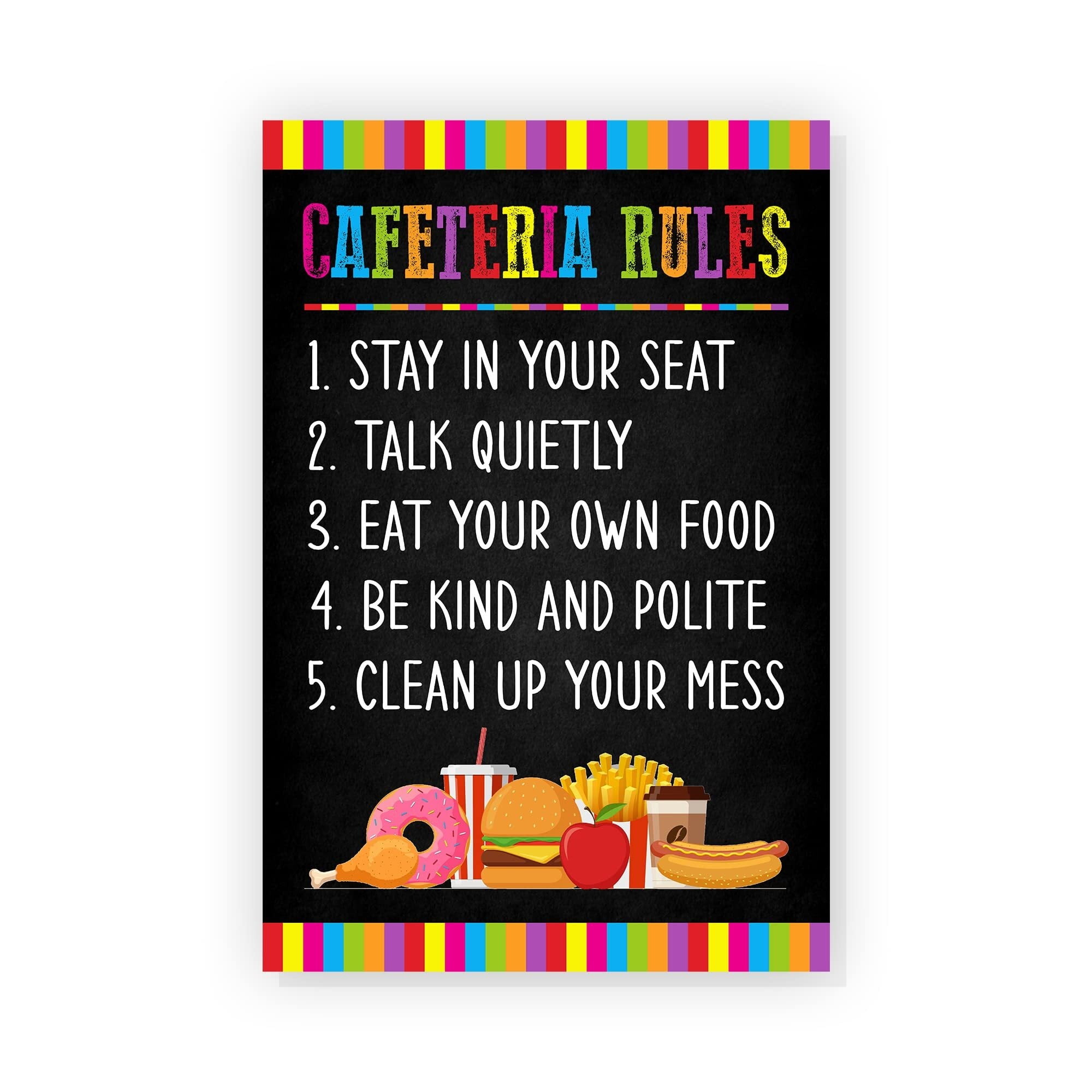 Lunchroom Rules Sign School Cafeteria Decoration Teacher Lounge Room ...