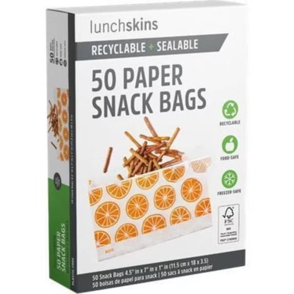 Lunchskins Recyclable Paper Snack Bags - 50ct - Walmart.com