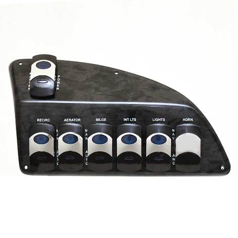Lund Boat Switch Panel 2154850 | 9 1/4 x 5 Inch Black Woodgrain ...