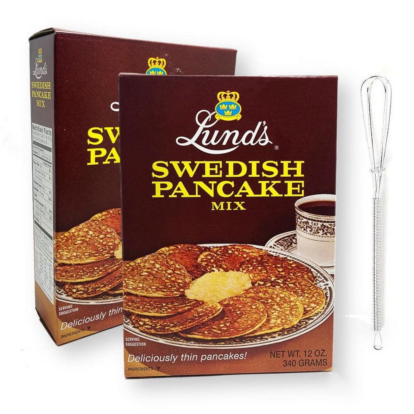 Lund's Easy Pour Pancake Batter, Swedish Mix 12 Oz. X 2 with Mini ...