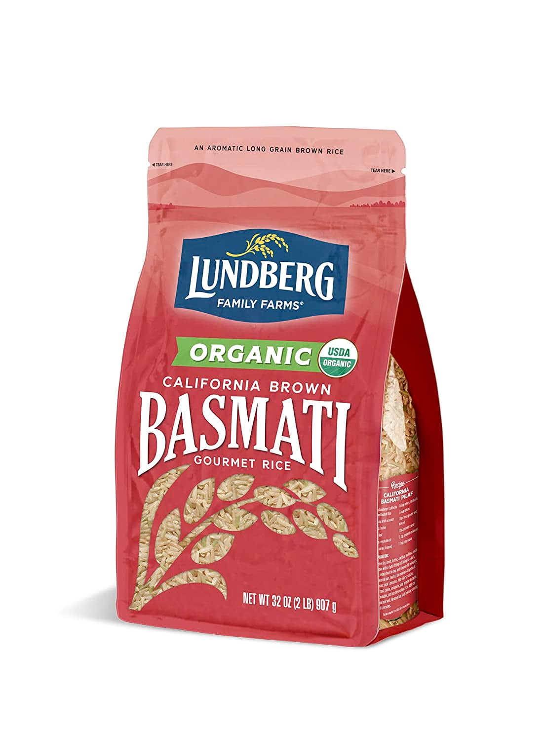 Lundberg Basmati Rice, Organic Long Grain Brown Rice - Non-Sticky ...