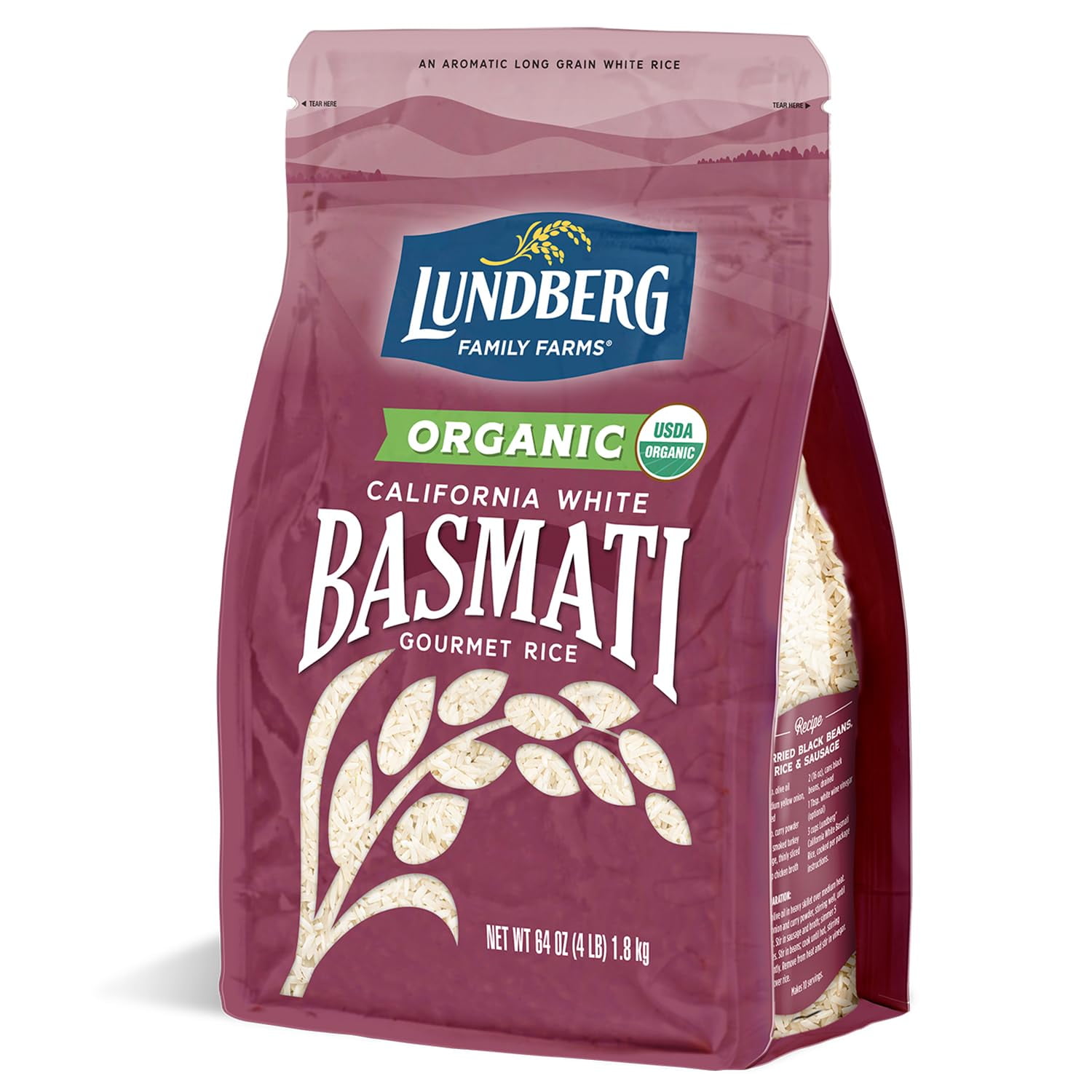 Lundberg Basmati Rice, Organic Long Grain White Rice - Non-Sticky ...