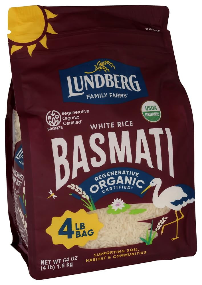 Lundberg Basmati Rice, Organic Long Grain White Rice - Non-Sticky ...
