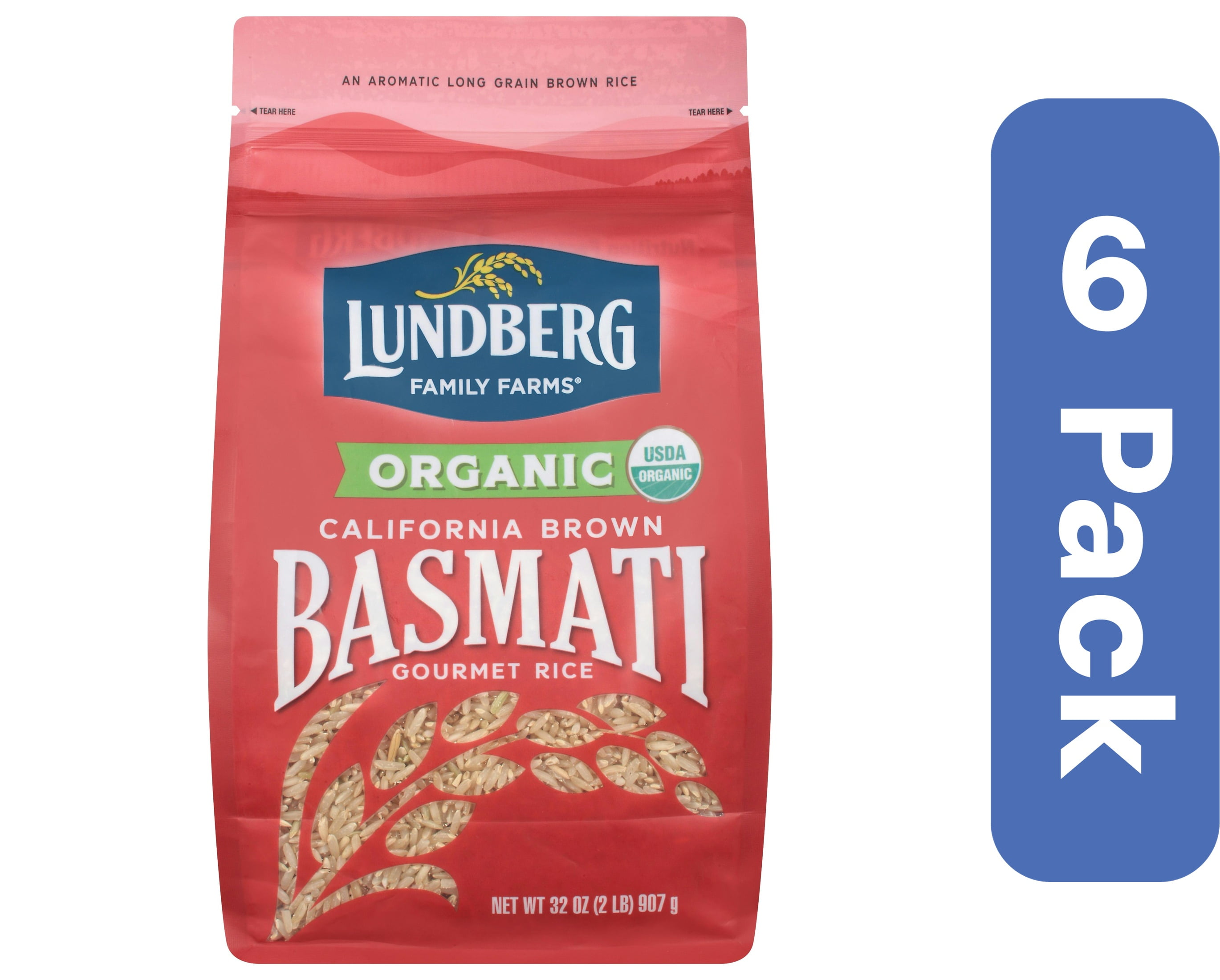 Lundberg Brown Basmati Organic Rice 32 oz (Pack Of 6) - Walmart.com