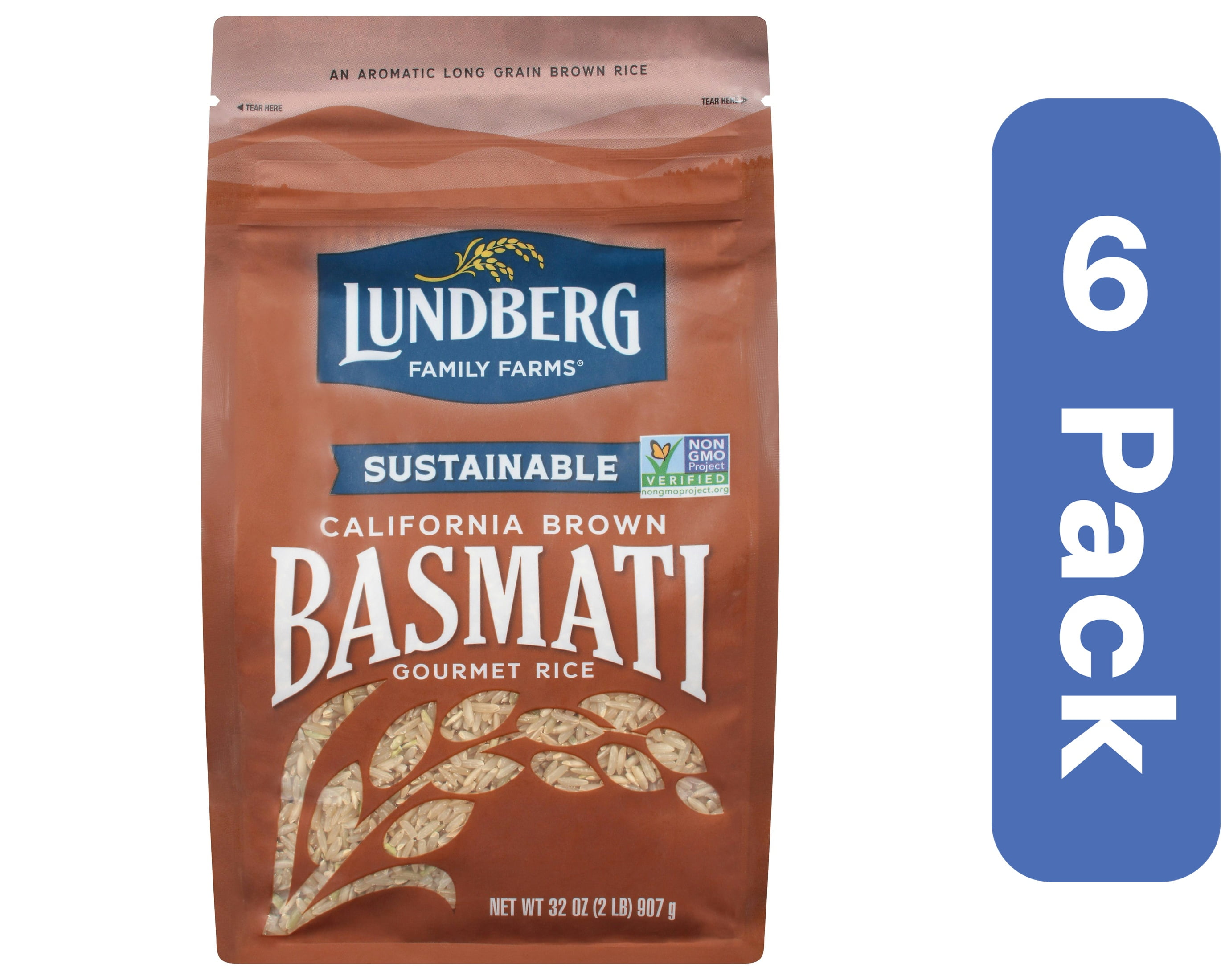 Lundberg Brown Basmati Rice Gluten Free 32 oz (Pack Of 6) - Walmart.com