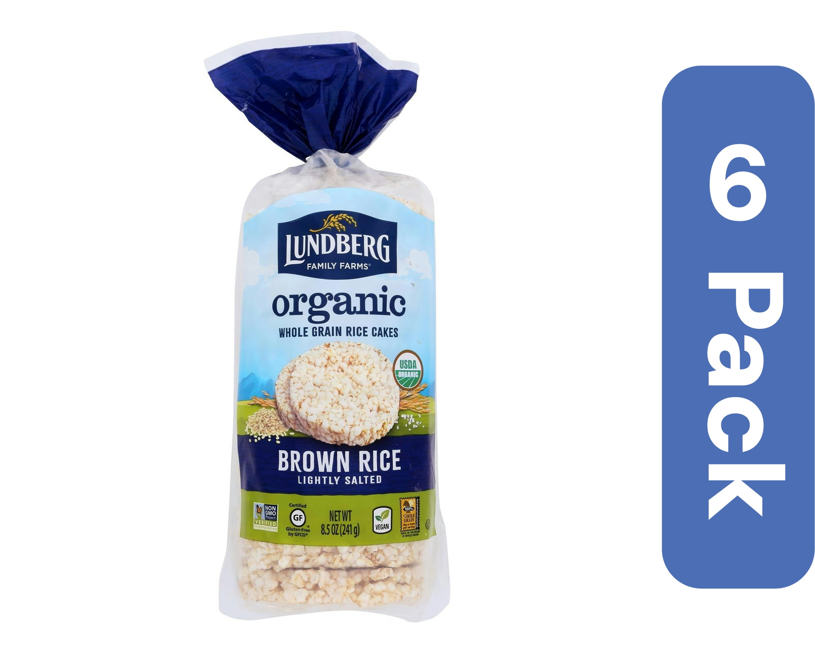 Lundberg Brown Rice Cake Organic 8.5 oz (Pack Of 6) - Walmart.com