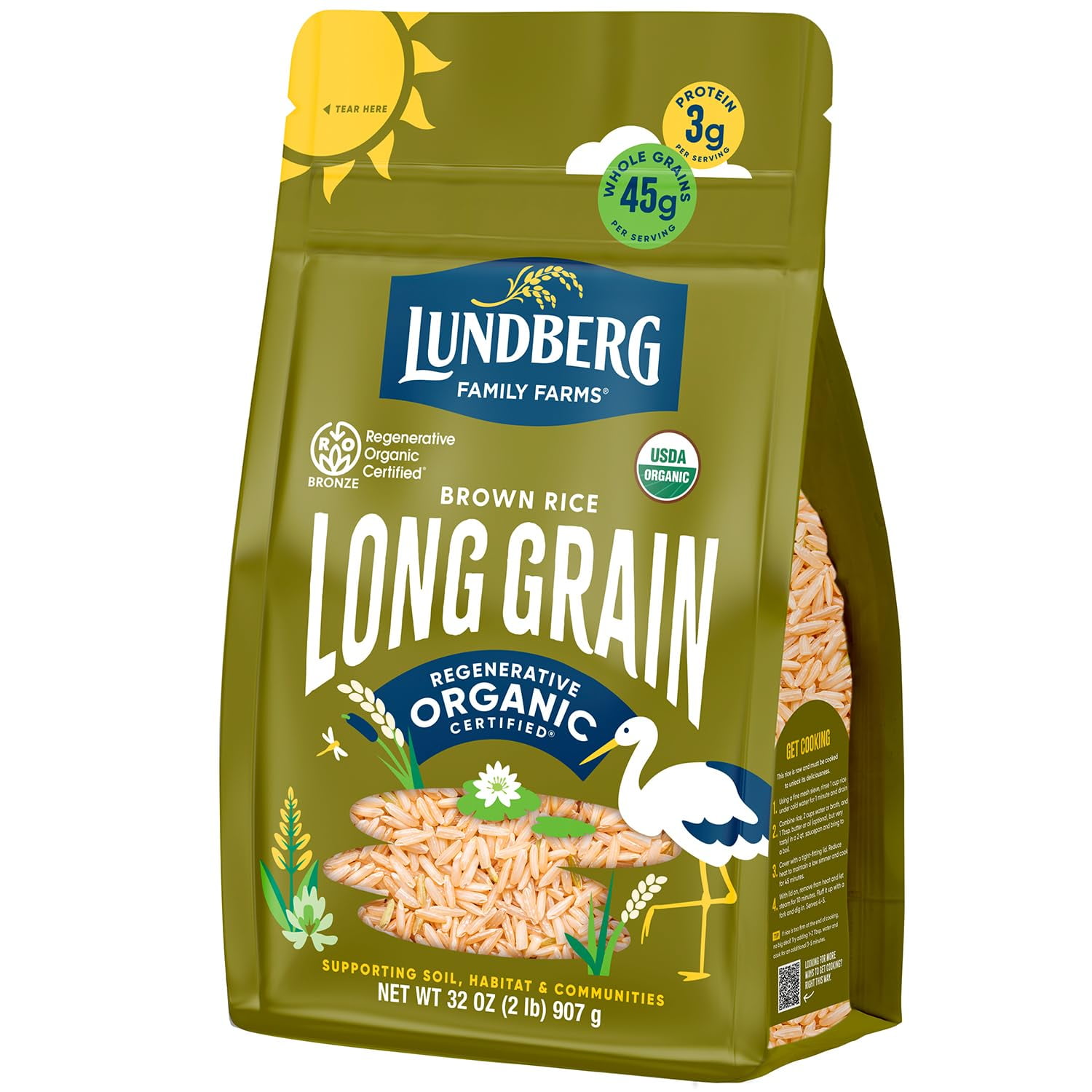Lundberg Brown Rice, Regenerative Organic Certified AIS1 - Non-Sticky ...