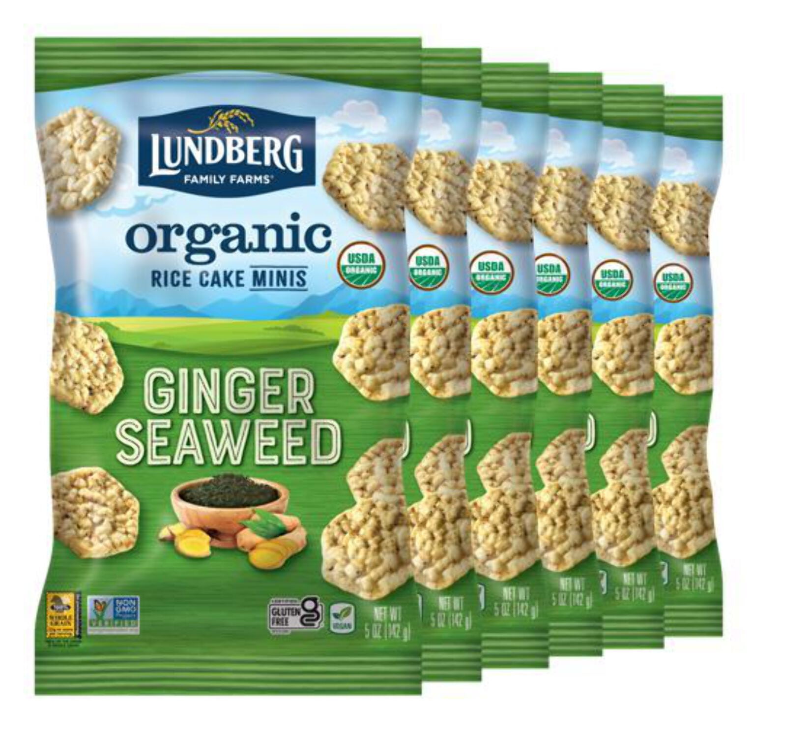 Lundberg Family Farms Organic Rice Cake Minis - Ginger Seaweed - 6 ct ...