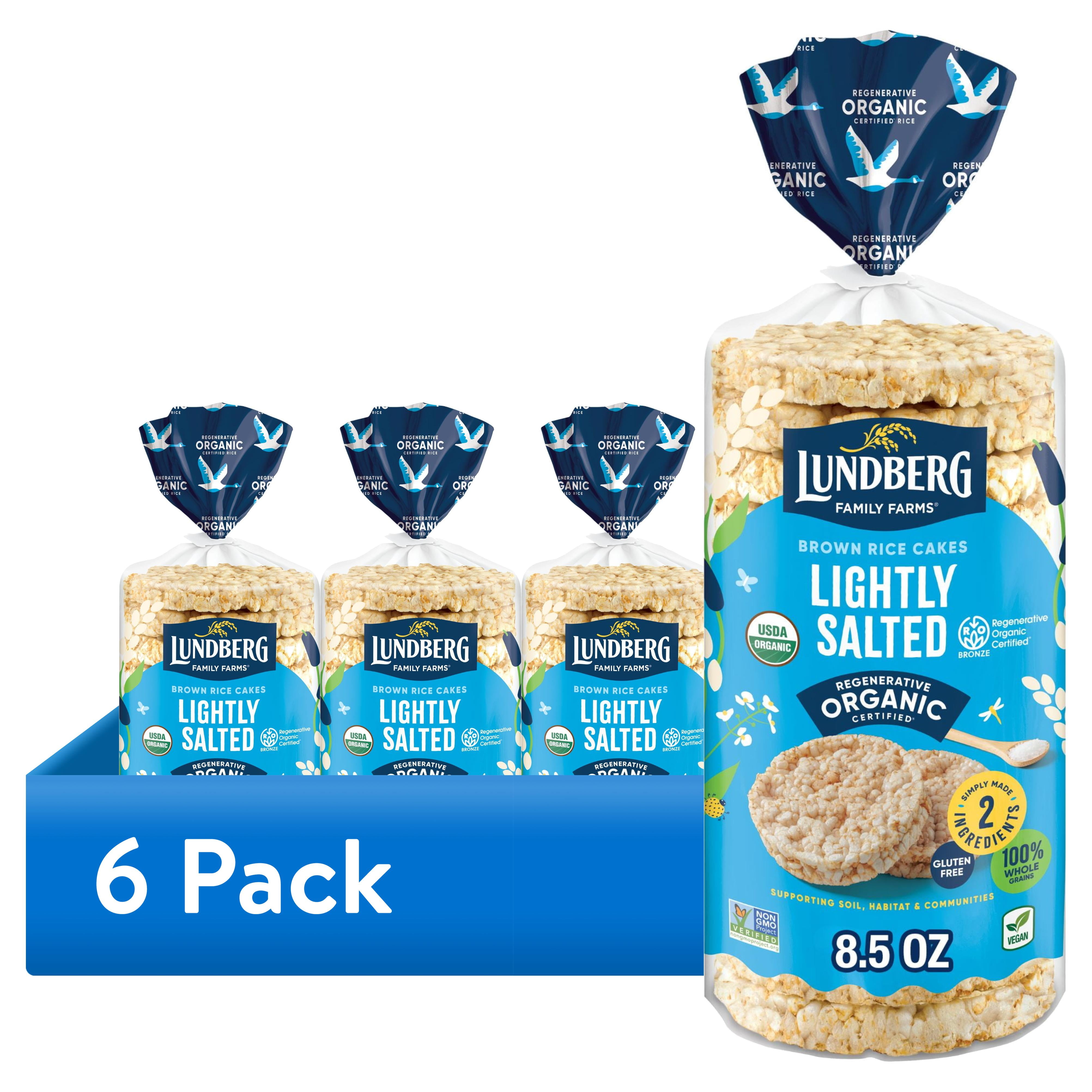 Lundberg Farms Organic Lightly Salted Brown Rice Cakes, Gluten-Free ...