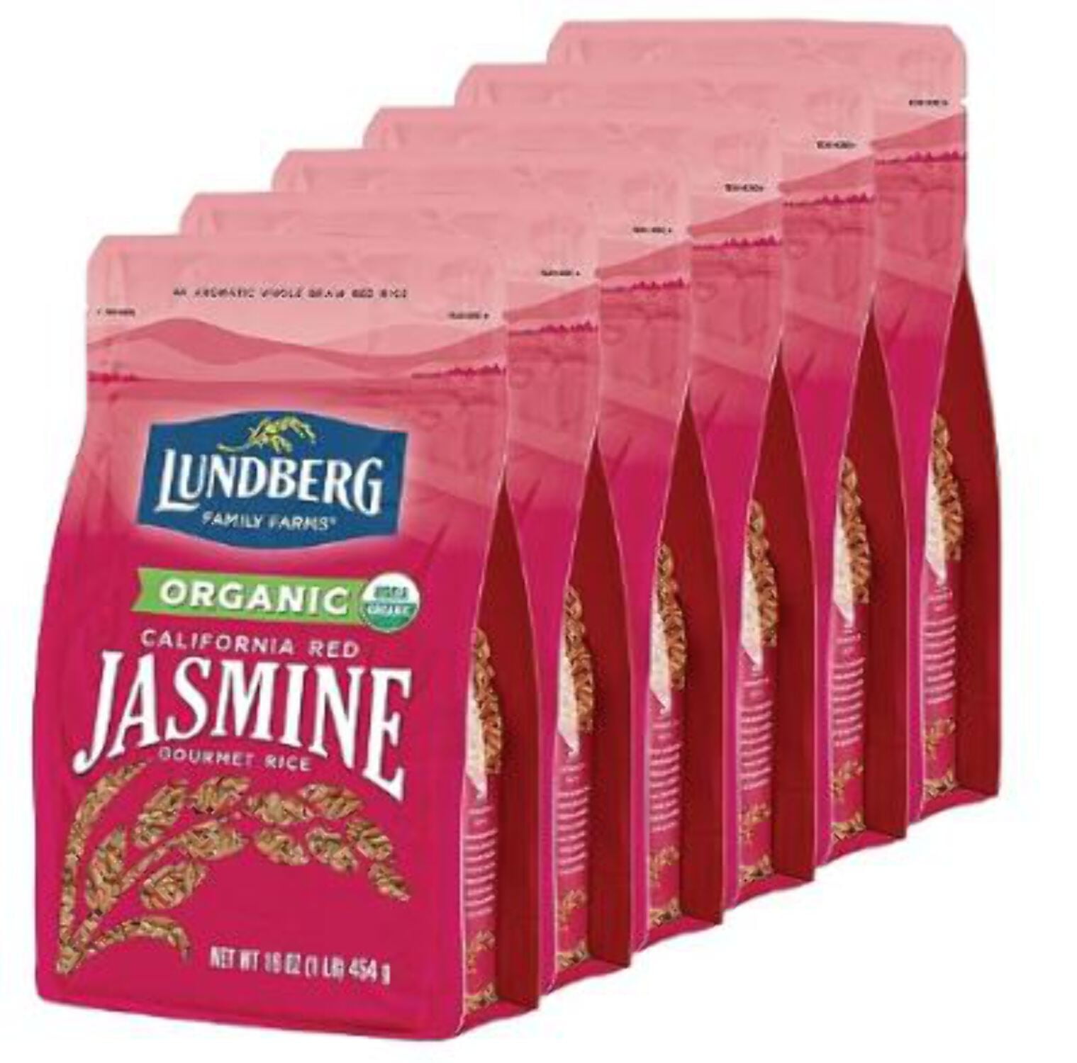 Lundberg Family Farms Organic Long Red Jasmine Rice, Vegan, Gluten-Free ...