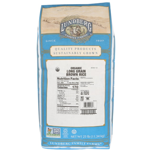 Lundberg Family Farms Organic Long Grain Brown Rice, 4 Lbs - Walmart.com