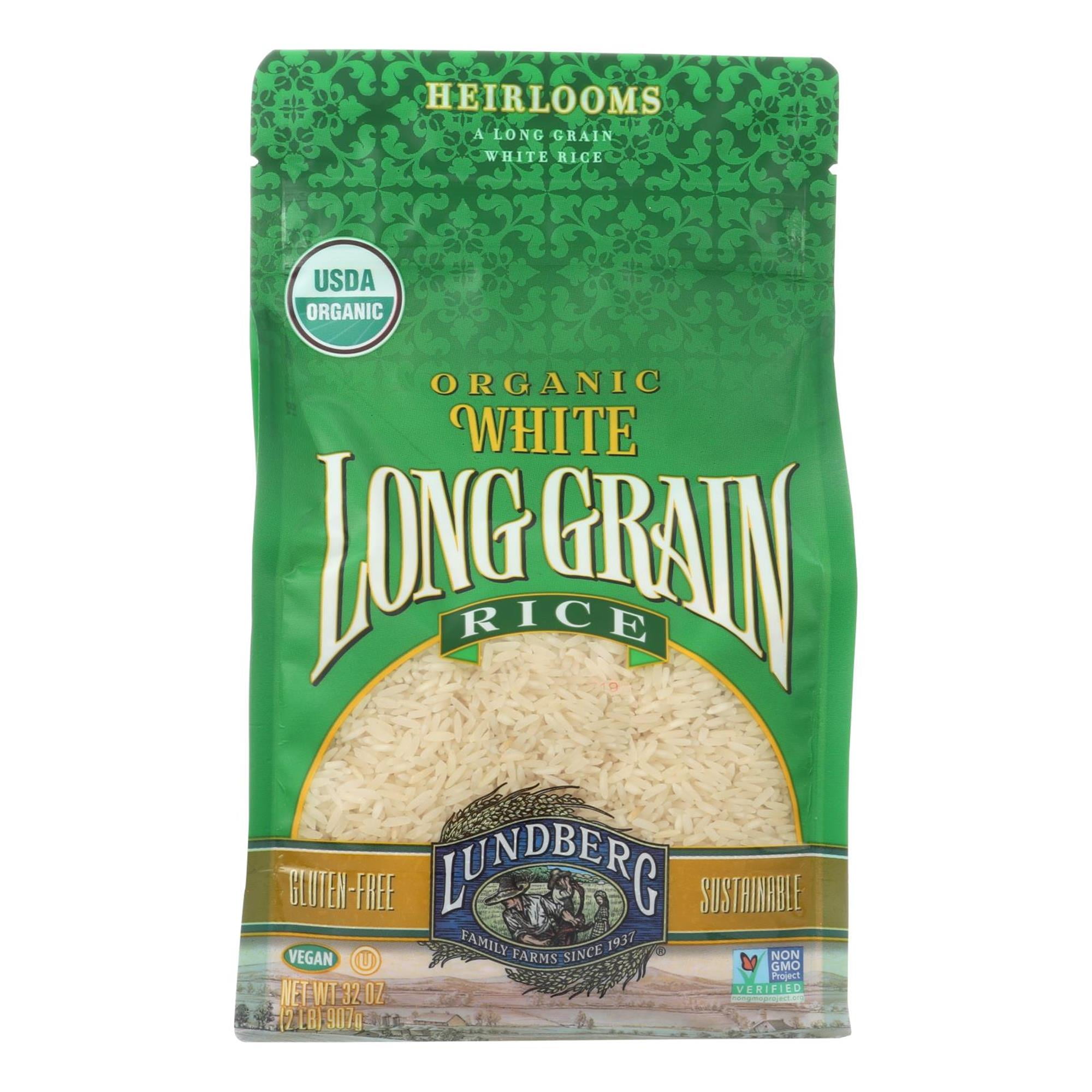Lundberg Family Farms Organic Long Grain White Rice, Gluten-Free, Vegan ...