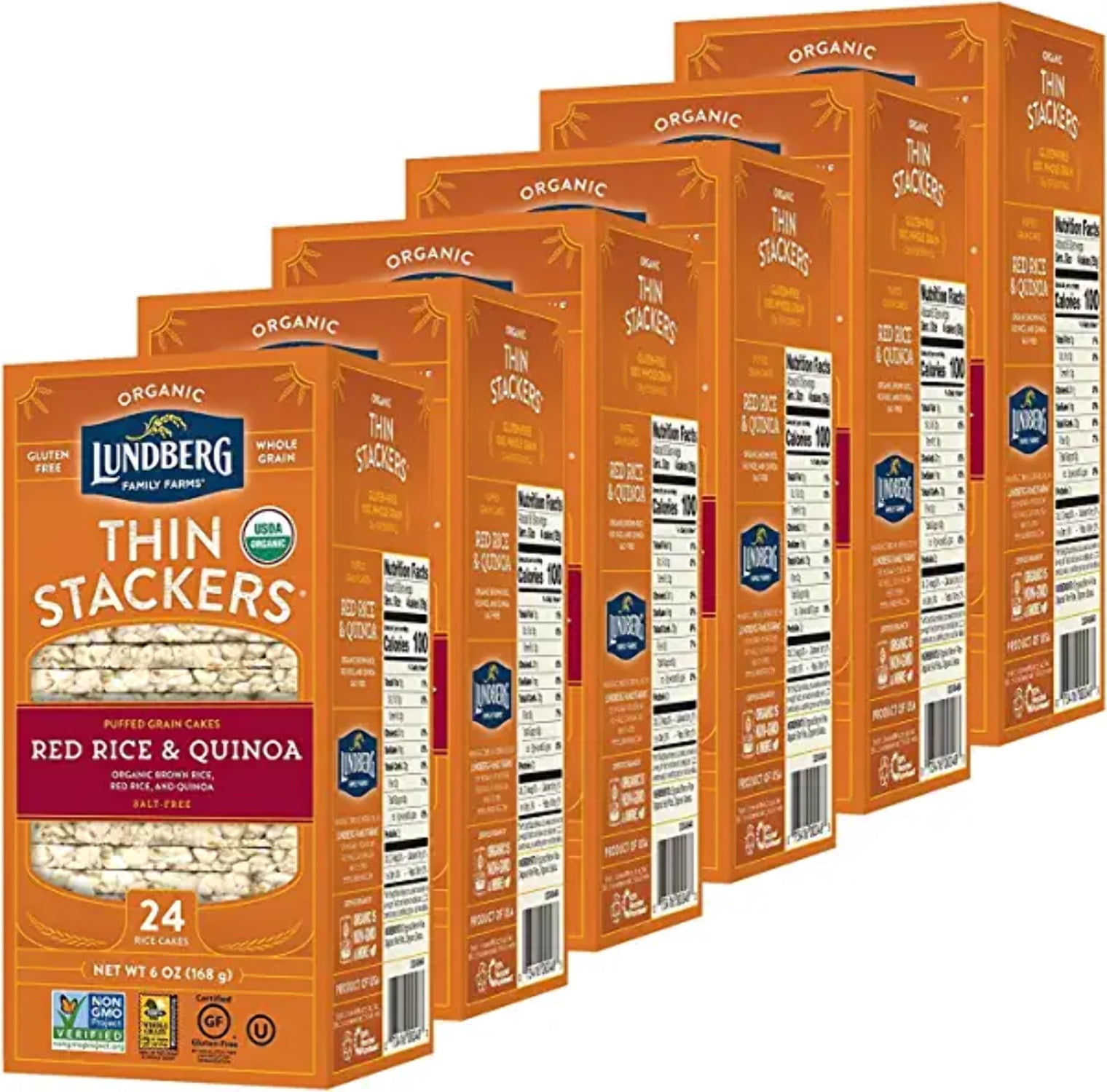 Lundberg Family Farms Organic Red Rice & Quinoa Thin Stackers, Gluten ...