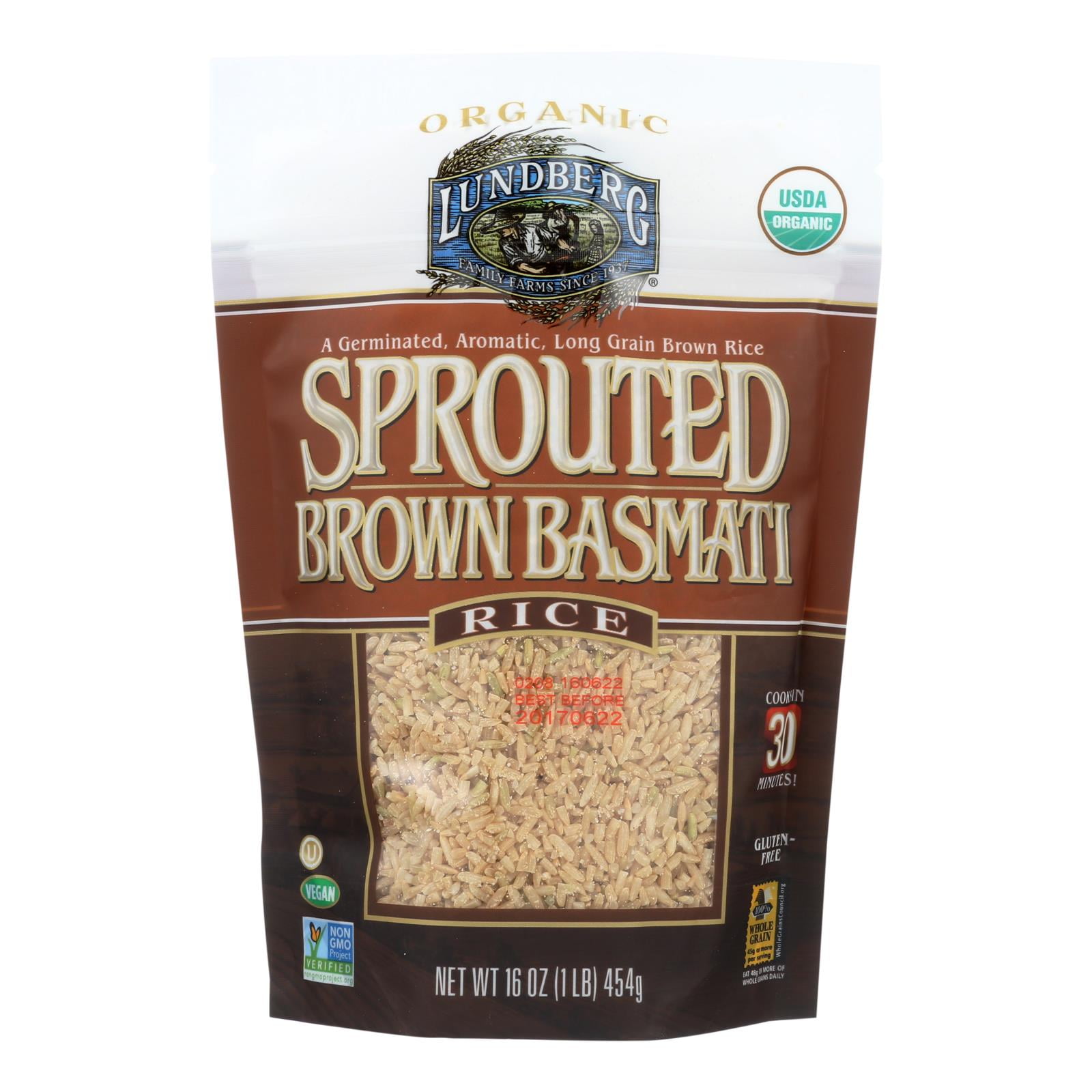 Lundberg Family Farms Organic Sprouted Brown Basmati Rice - 6 ct ...