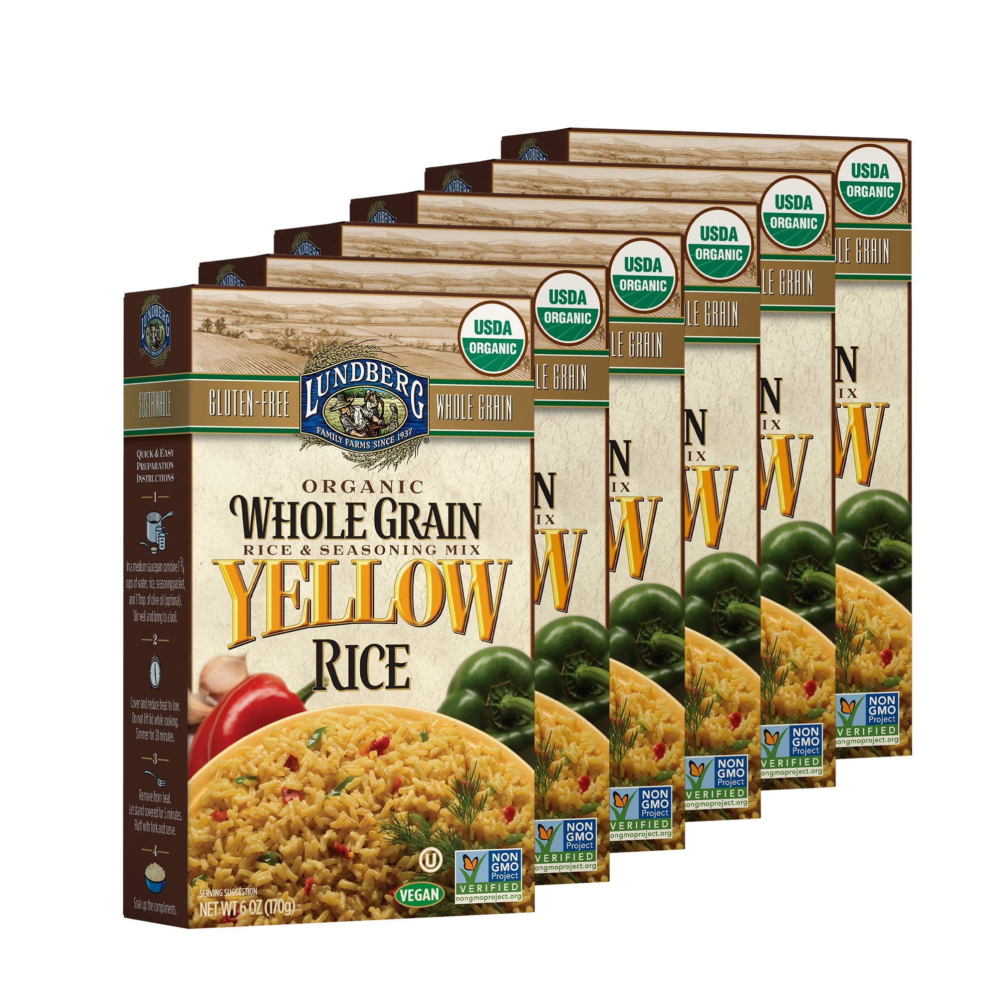 Lundberg Family Farms, Mix Rice Whole Grain Yellow Organic, 6 Ounce ...