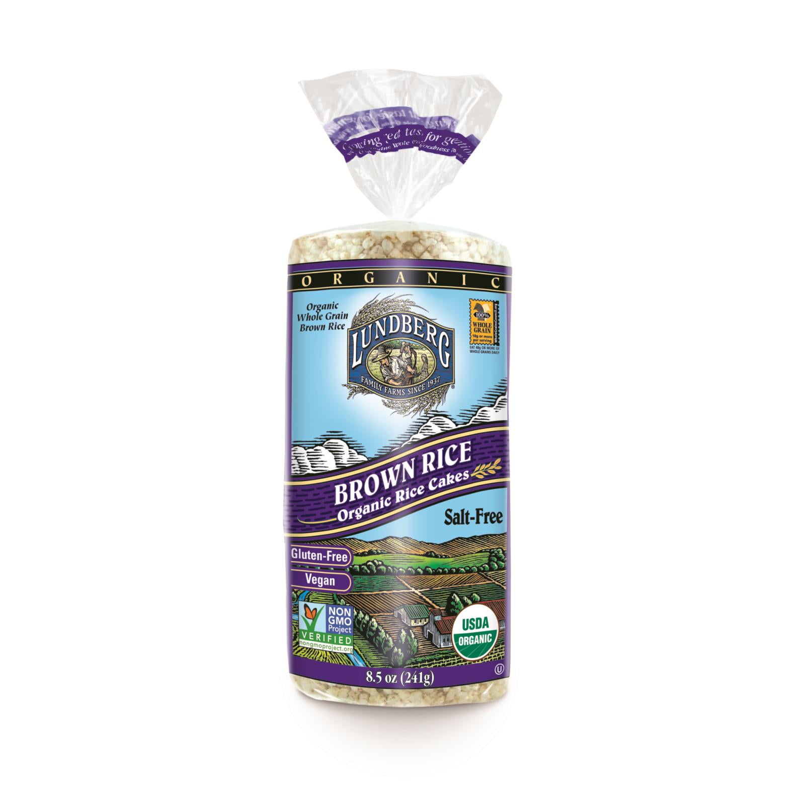 Lundberg Family Farms Organic Whole Grain Brown Rice Cakes, Salt-Free ...