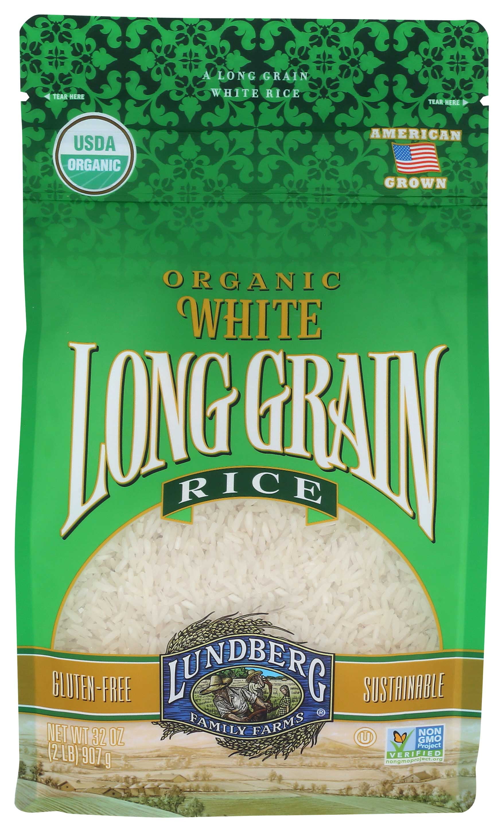 Lundberg Farms Organic Long Grain White Rice, 2 Pound -- 6 per case ...
