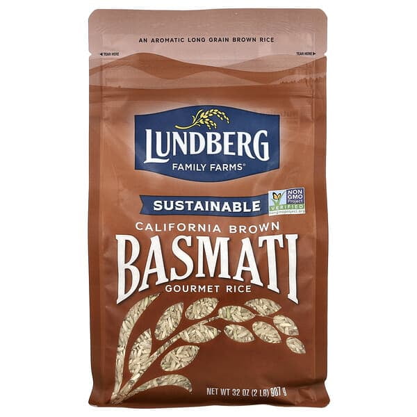Lundberg, Gourmet Rice, California Brown Basmati, 32 oz Pack of 2 ...