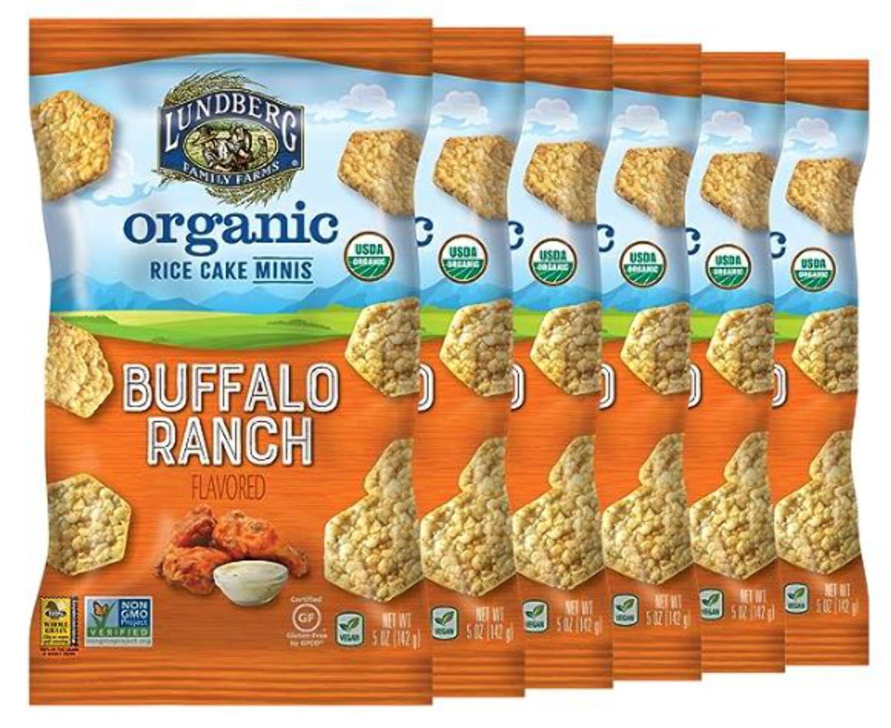 Lundberg Family Farms Organic Rice Cake Minis - Buffalo Ranch Flavor ...