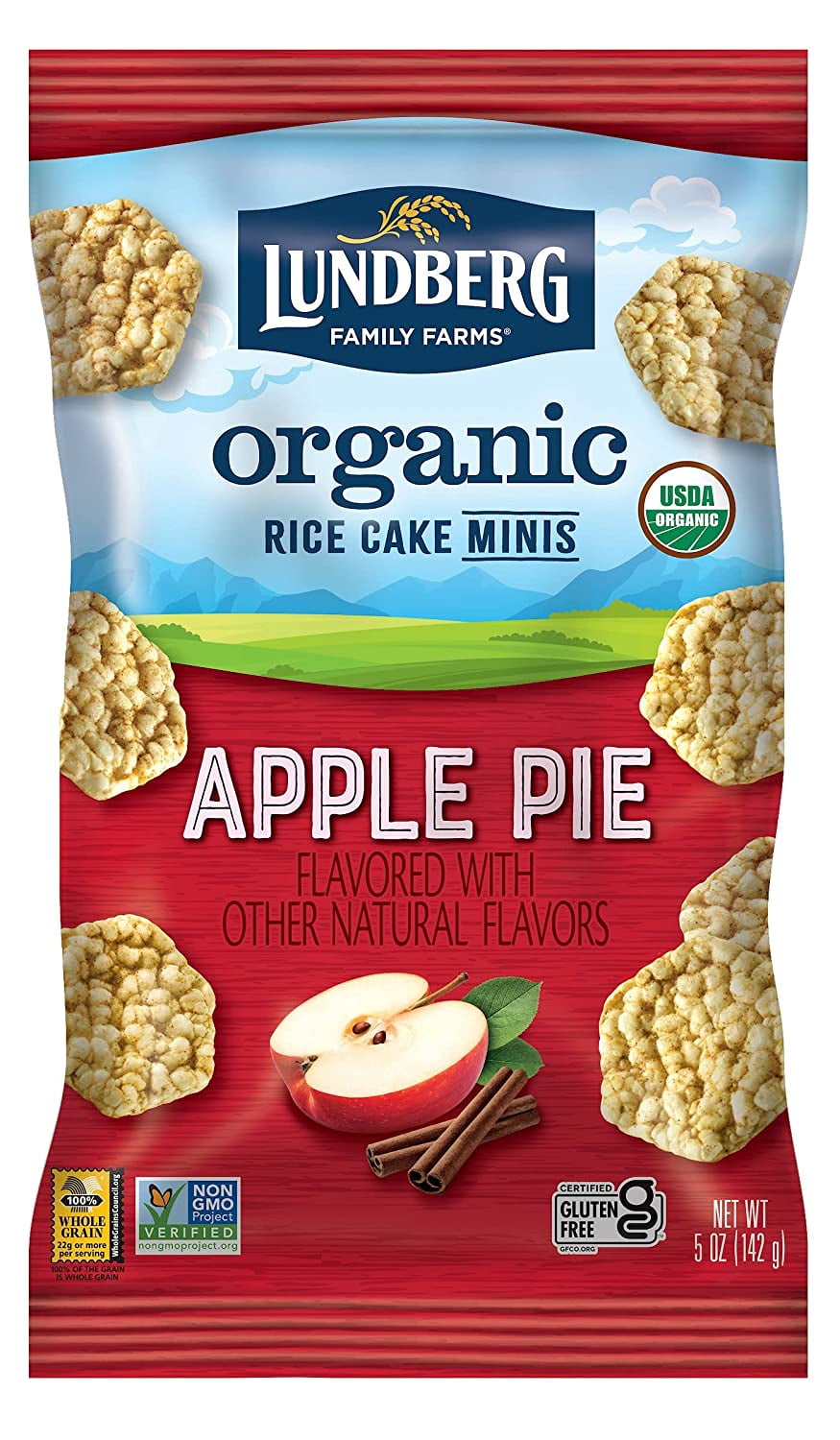 Lundberg Mini Rice Cakes, Apple Pie, Organic - 6 x 5 oz - Walmart.com