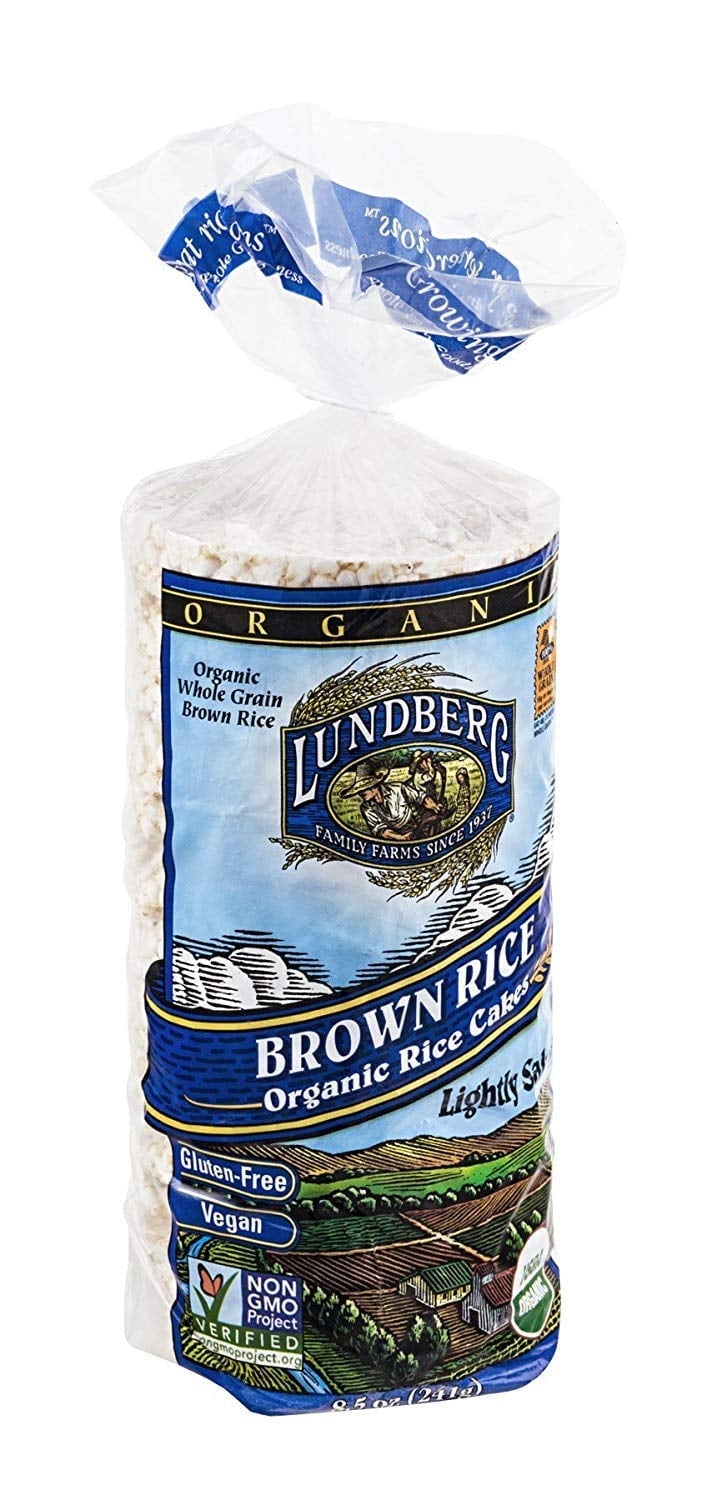 Lundberg Organic Brown Rice Cakes Lightly Salted 8.5 oz Pack of 2 ...