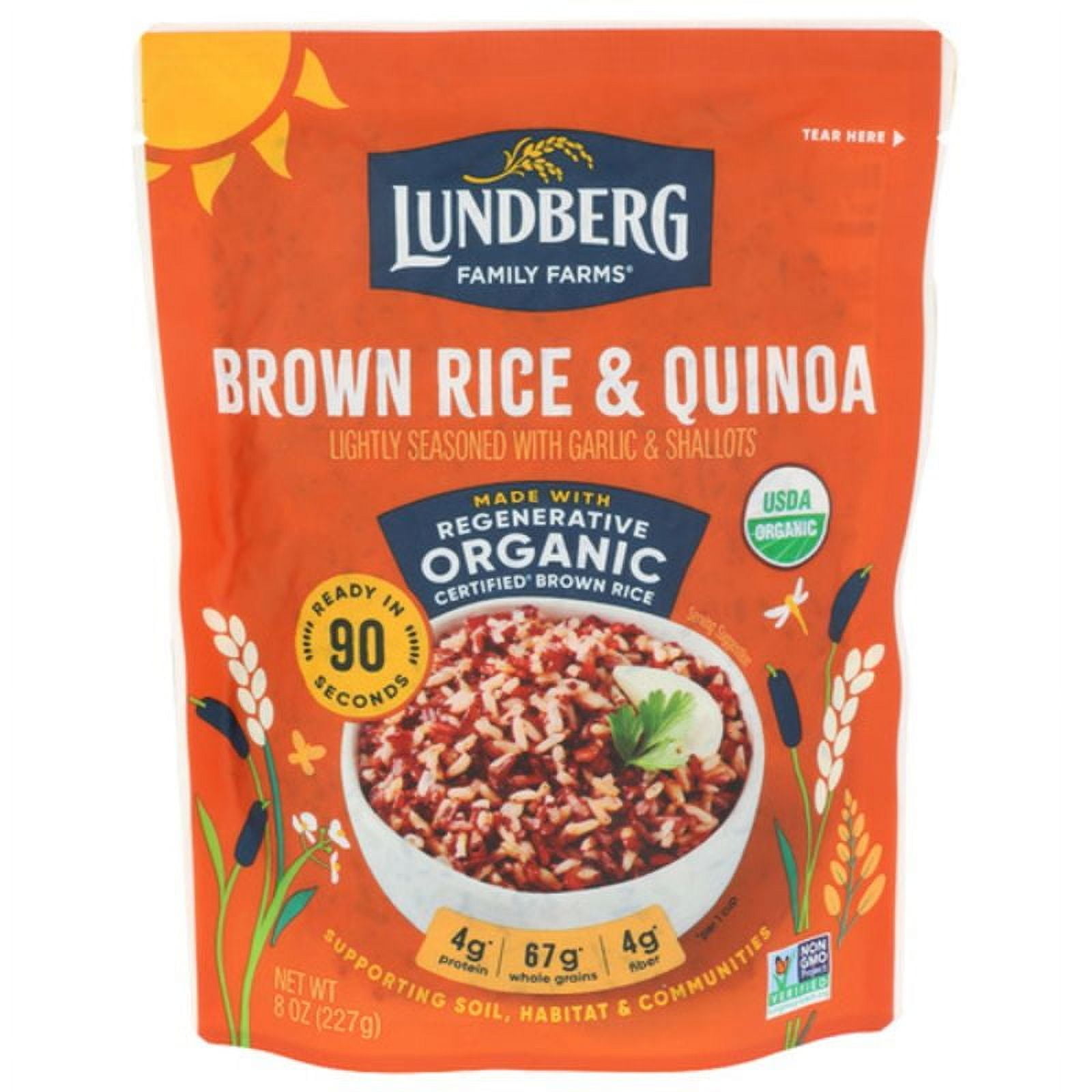 Lundberg Organic Brown Rice & Quinoa With Garlic And Shallots 8 oz Pack ...