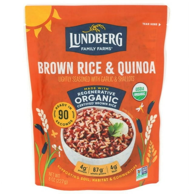 Lundberg Organic Brown Rice & Quinoa With Garlic And Shallots 8 oz Pack ...